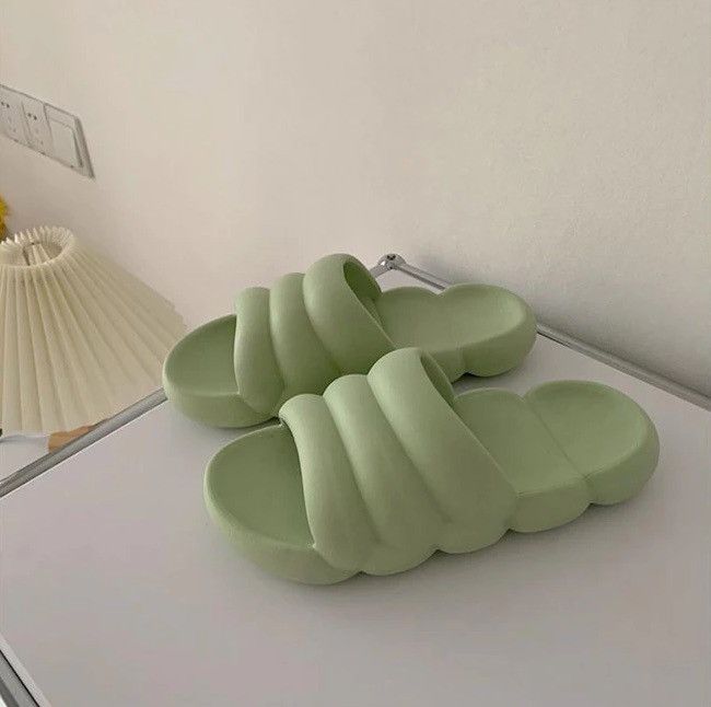 Japanese Brand × Nike Green Puffer Sandal Slides | Grailed