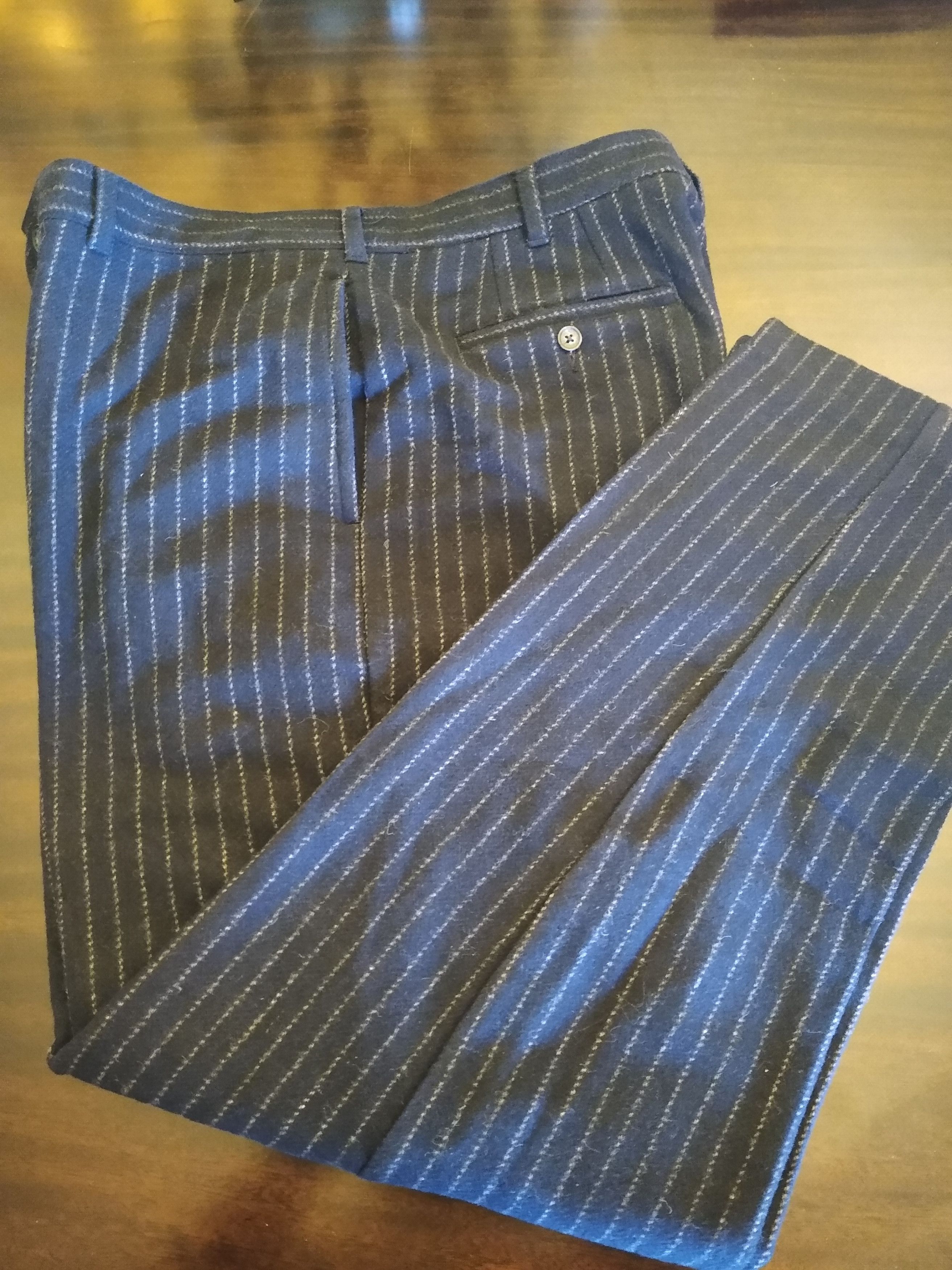 J.Crew Vintage 100% Heavy Wool Pinstripe Flat Front Pants | Grailed