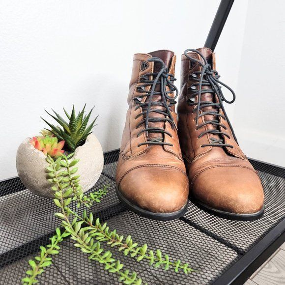 Ariat Ariat ATS Technology Brown Distressed Leather Boots SZ 10B | Grailed