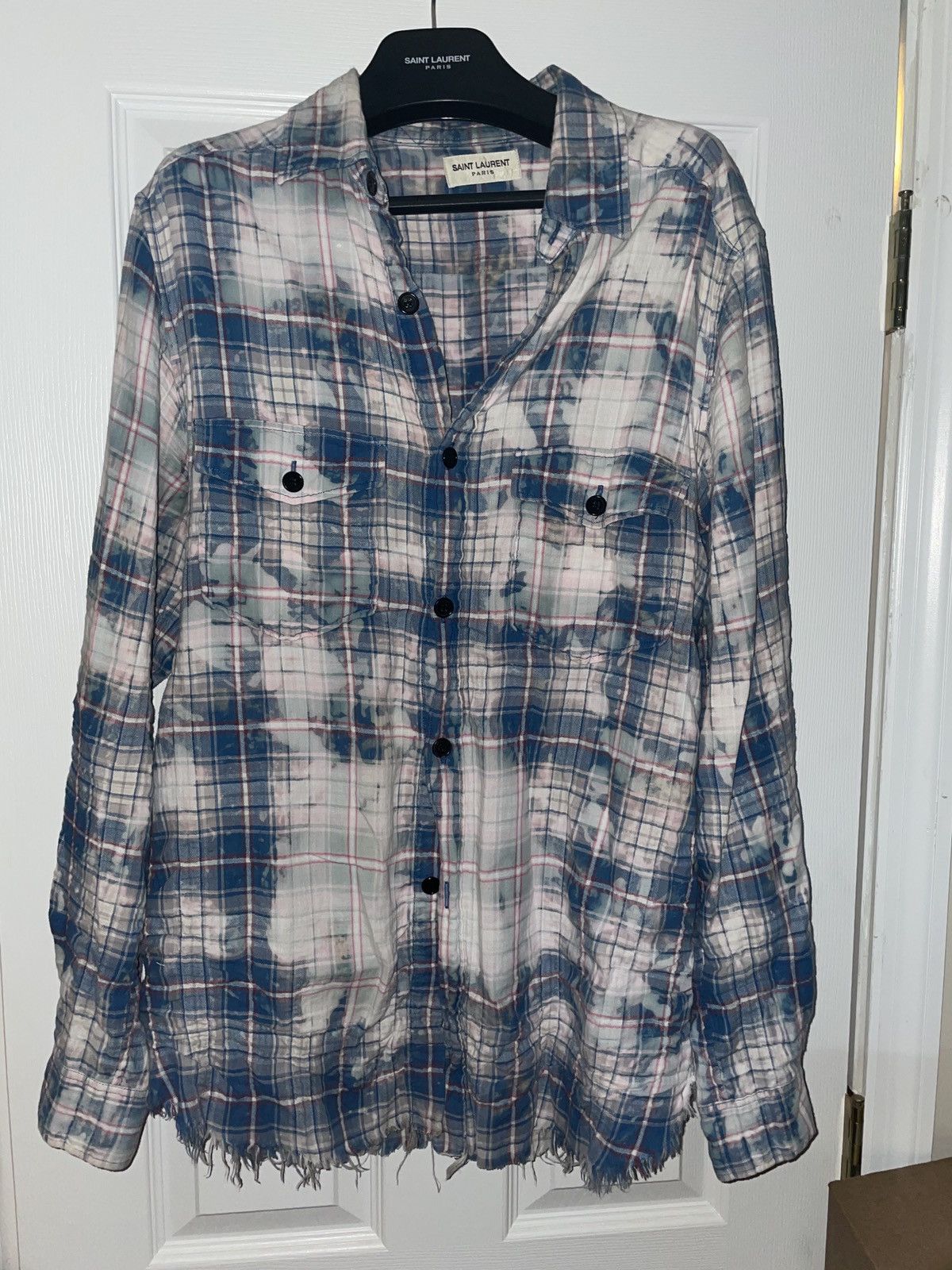 Saint Laurent Paris Ss16 surf sound bleached flannel | Grailed