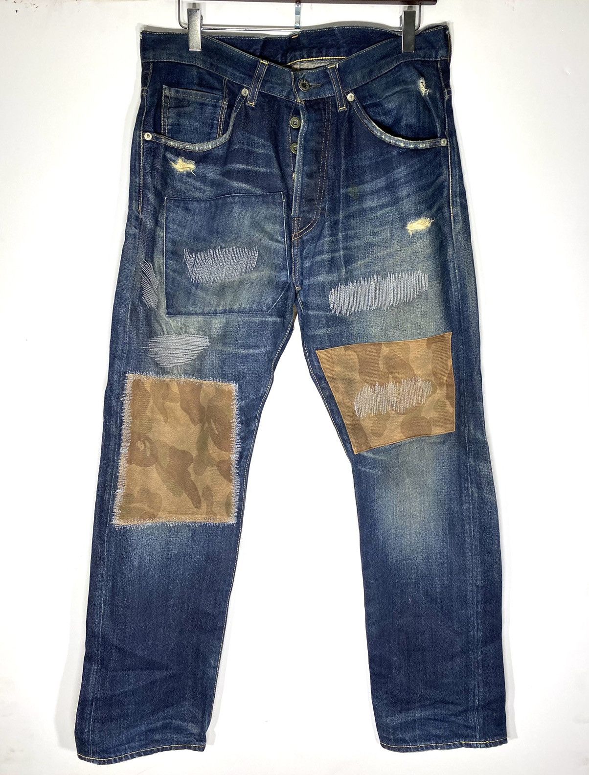 Bape Bape Patchwork/Scab denim | Grailed