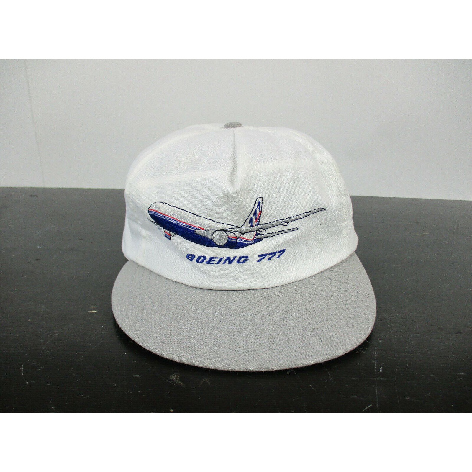 Vintage VINTAGE Boeing Hat Cap Snap Back White Gray Boeing 777 Airplane ...