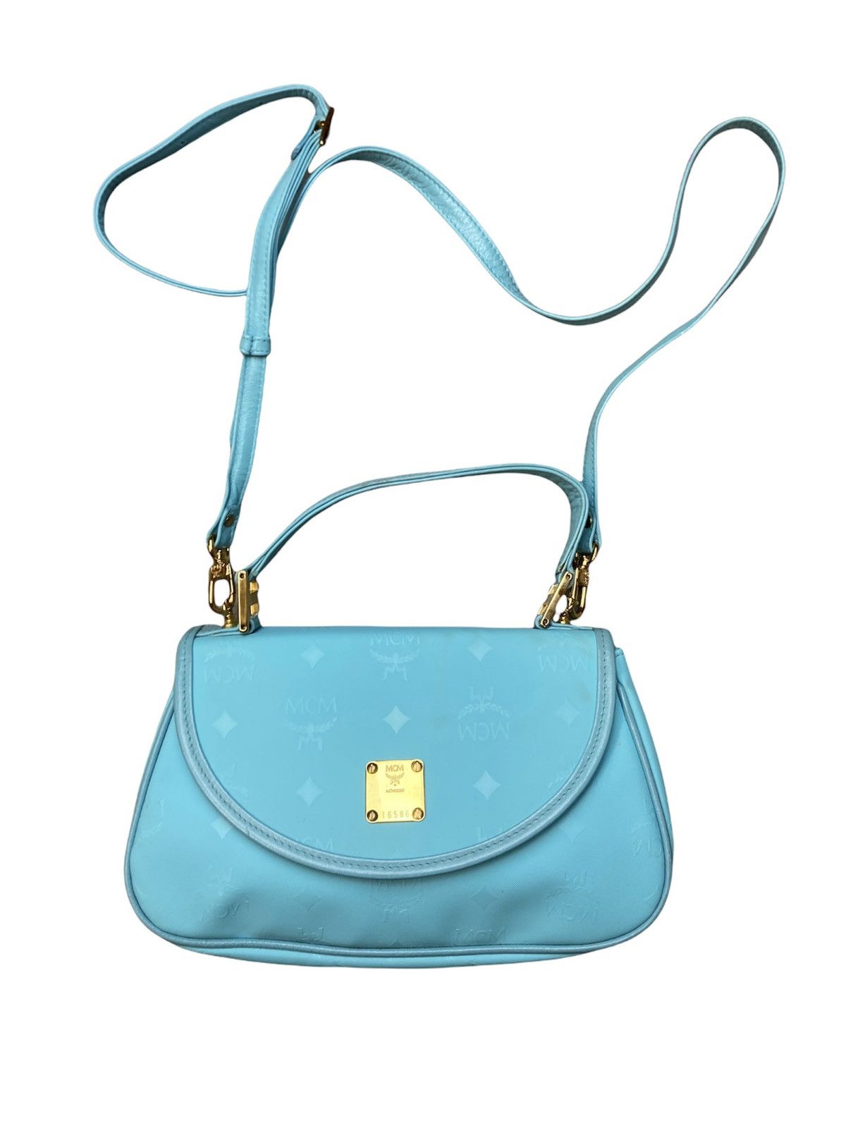 MCM MCM baby blue bag monogram | Grailed