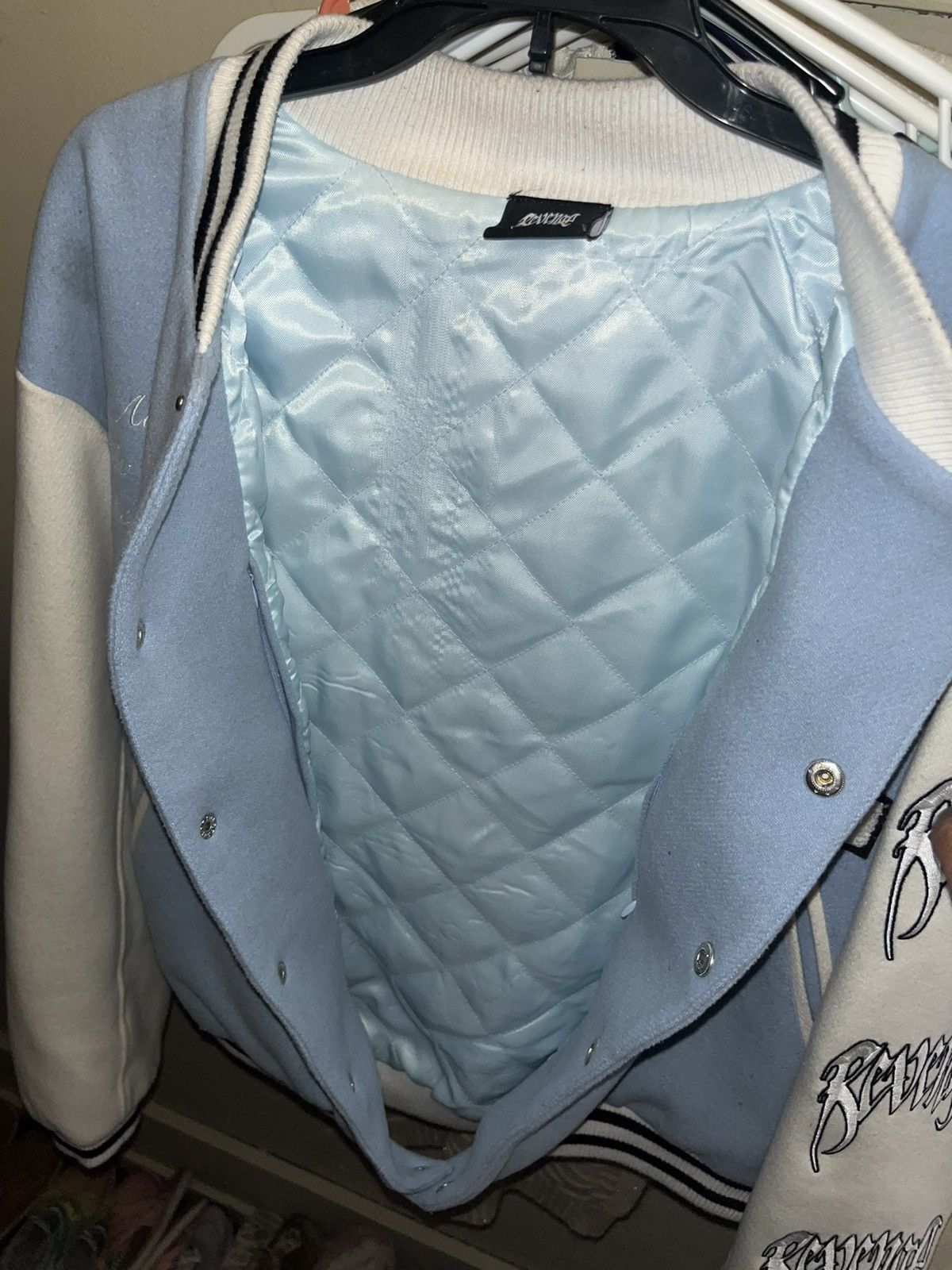 Revenge REVENGE VARSITY JACKET EMBROIDERED (LIGHT BLUE) | Grailed