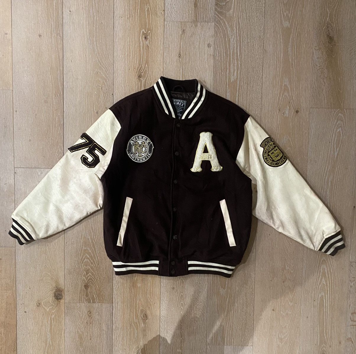 Avirex × Avirex Varsity Jacket × Vintage Avirex brown Superior ...