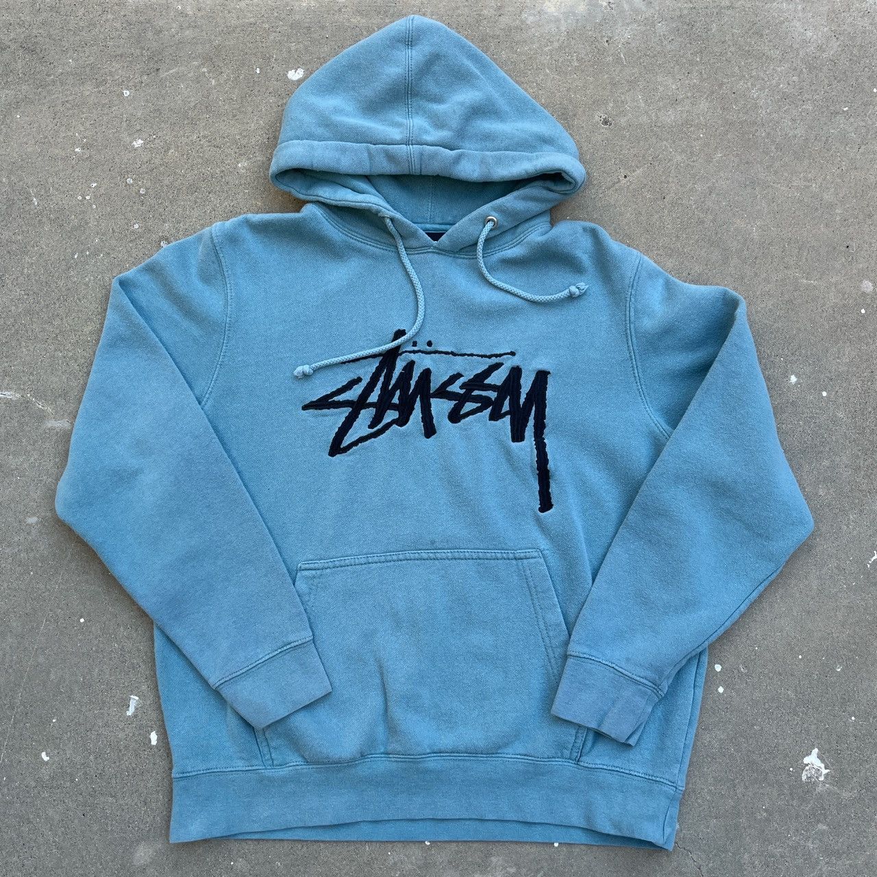 Stussy × Vintage Mid 2000s Stüssy Cursive Embroidered spell out blue ...
