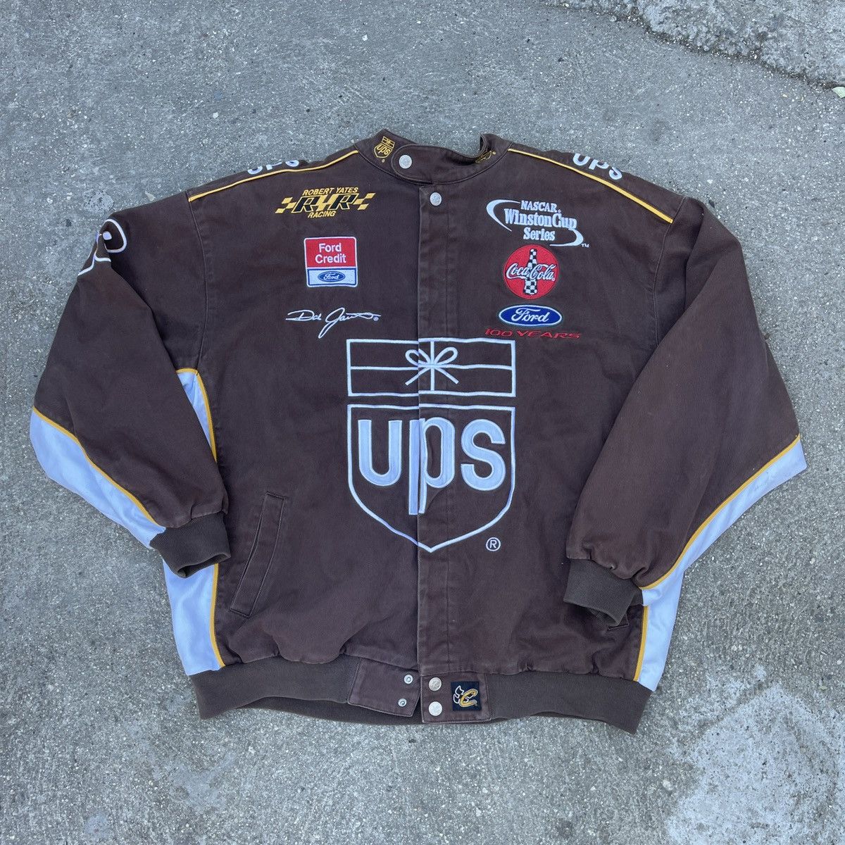 NASCAR UPS NASCAR BROWN JACKET | Grailed