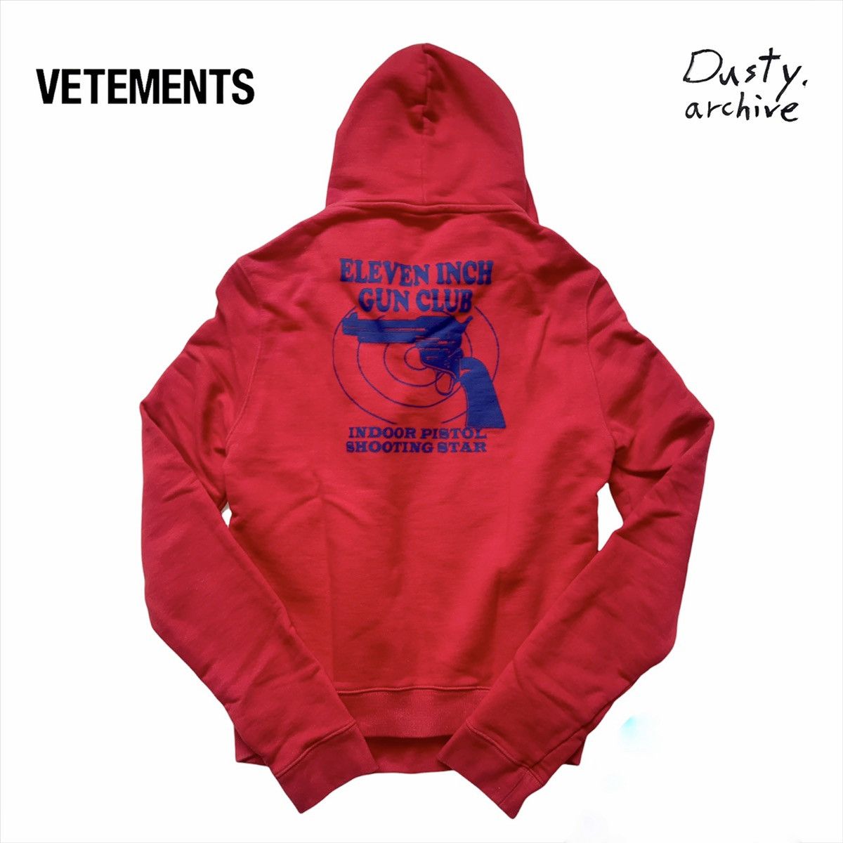 Vetements Vetements aw17 demna “eleven inch gun club” oversize hoodie ...