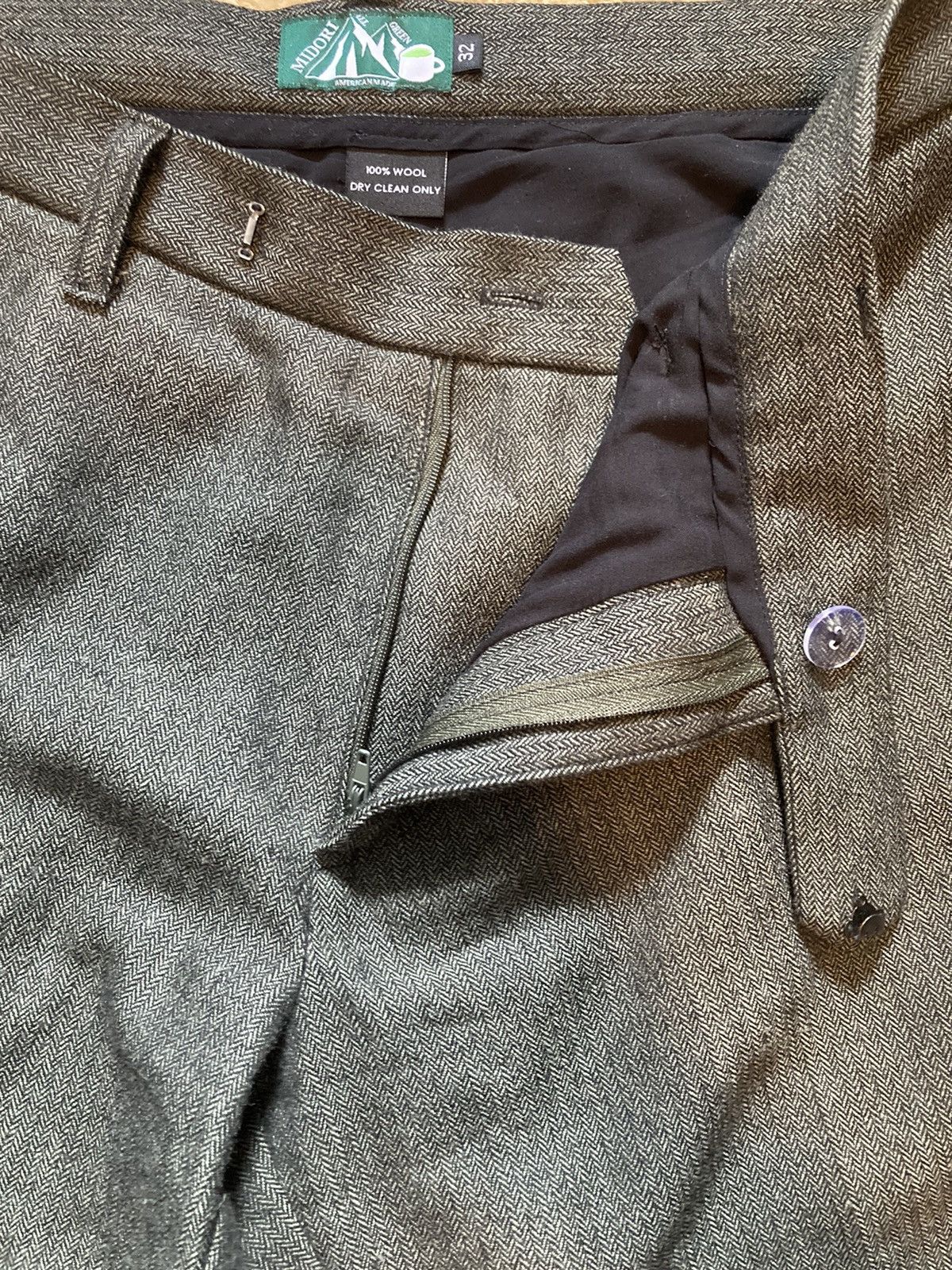 Other × Vintage Midori wool herringbone trousers pants | Grailed