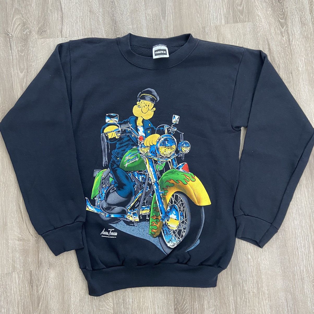 Vintage Popeye Biker Harley Crewneck | Grailed