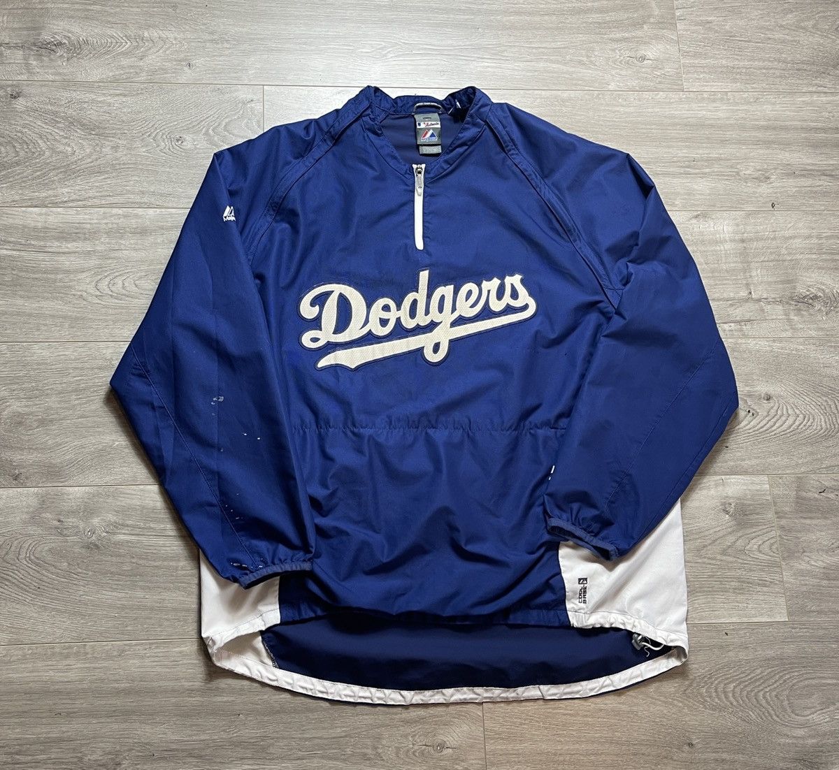 MLB × Majestic Los Angeles Dodgers Windbreaker W/ Zip Sleeves Coolbase ...