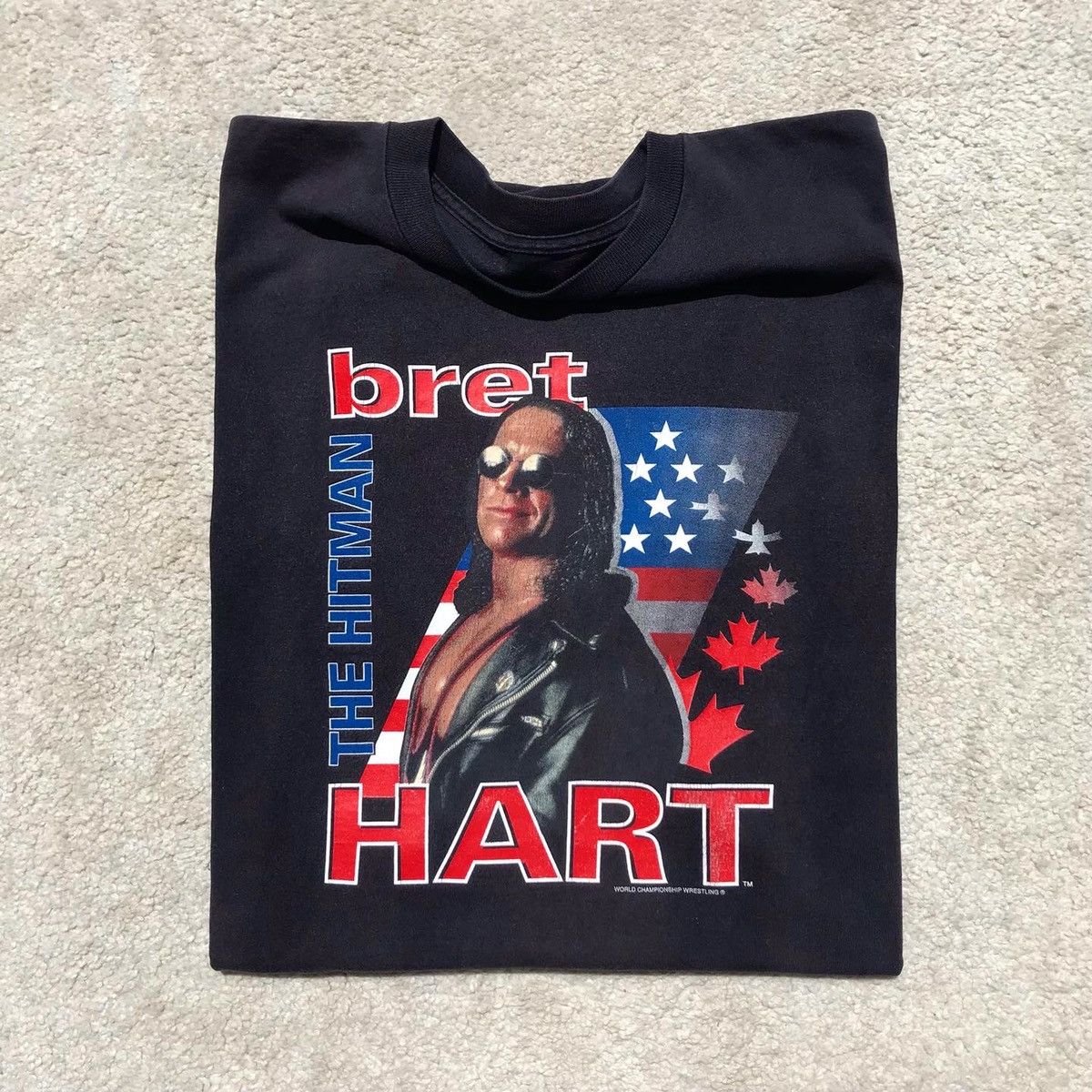 Vintage × Wcw/Nwo × Wwf Vintage 90’s The Hitman Bret Hart Tee | Grailed