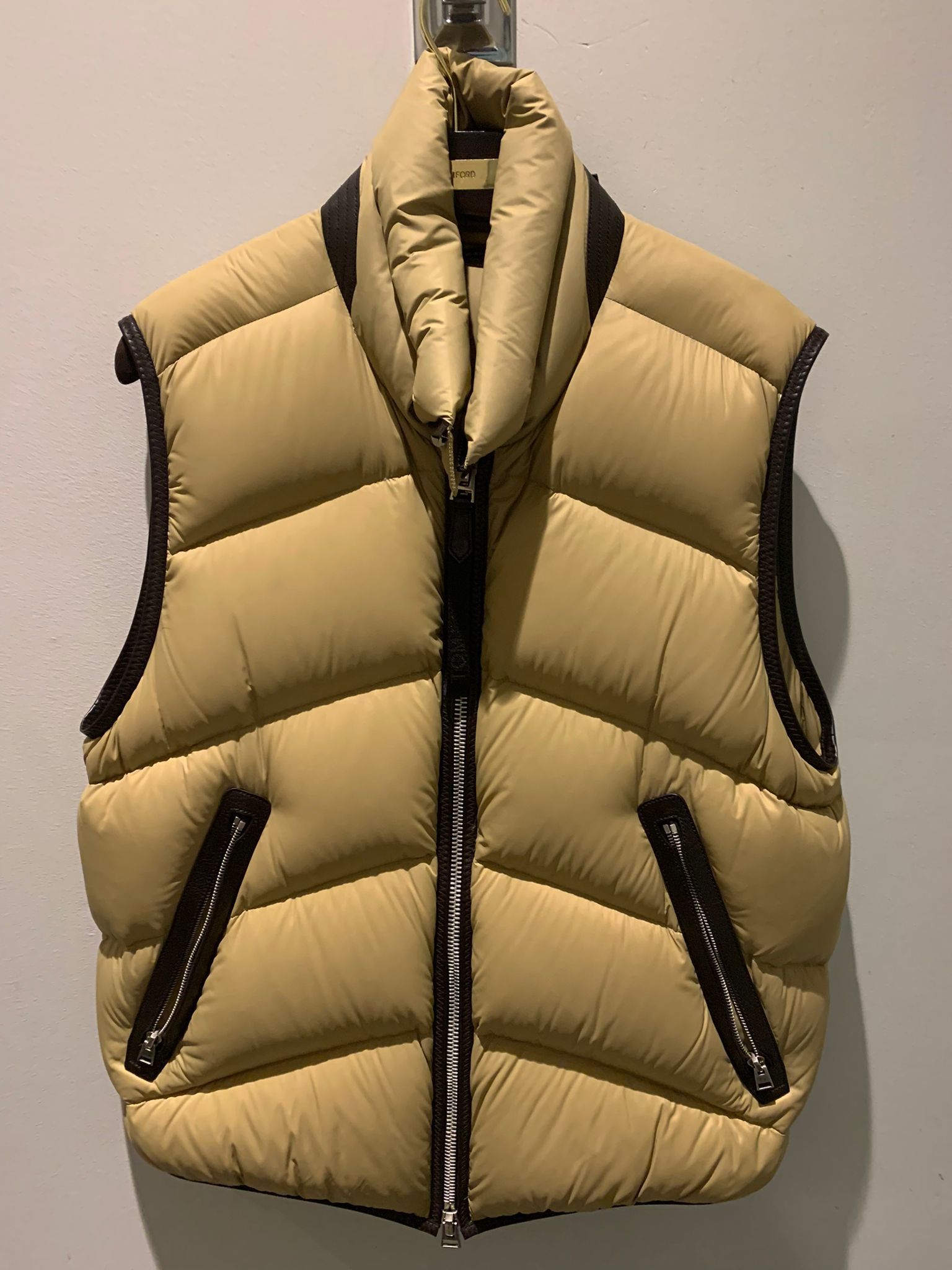 Tom Ford Padded Down Vest Jacket in Beige | Grailed
