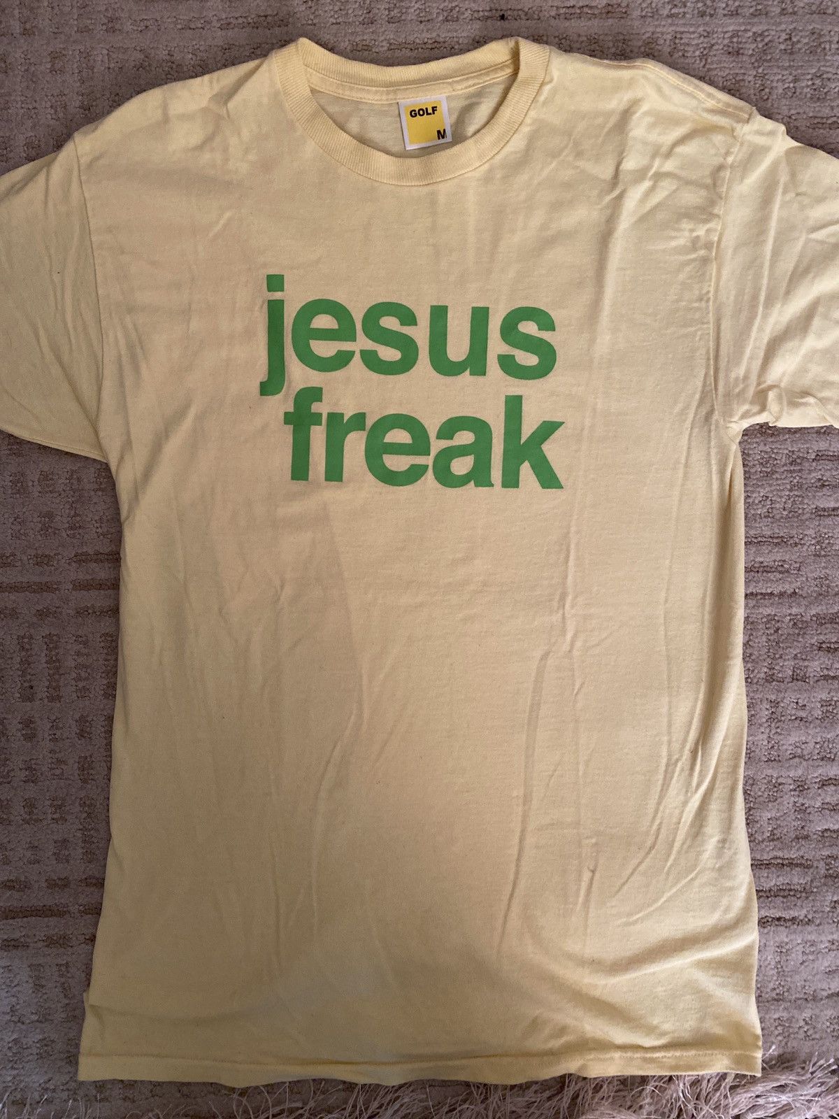 Golf Wang × Tyler The Creator Golf Wang Jesus Freak Yellow Tshirt | Grailed