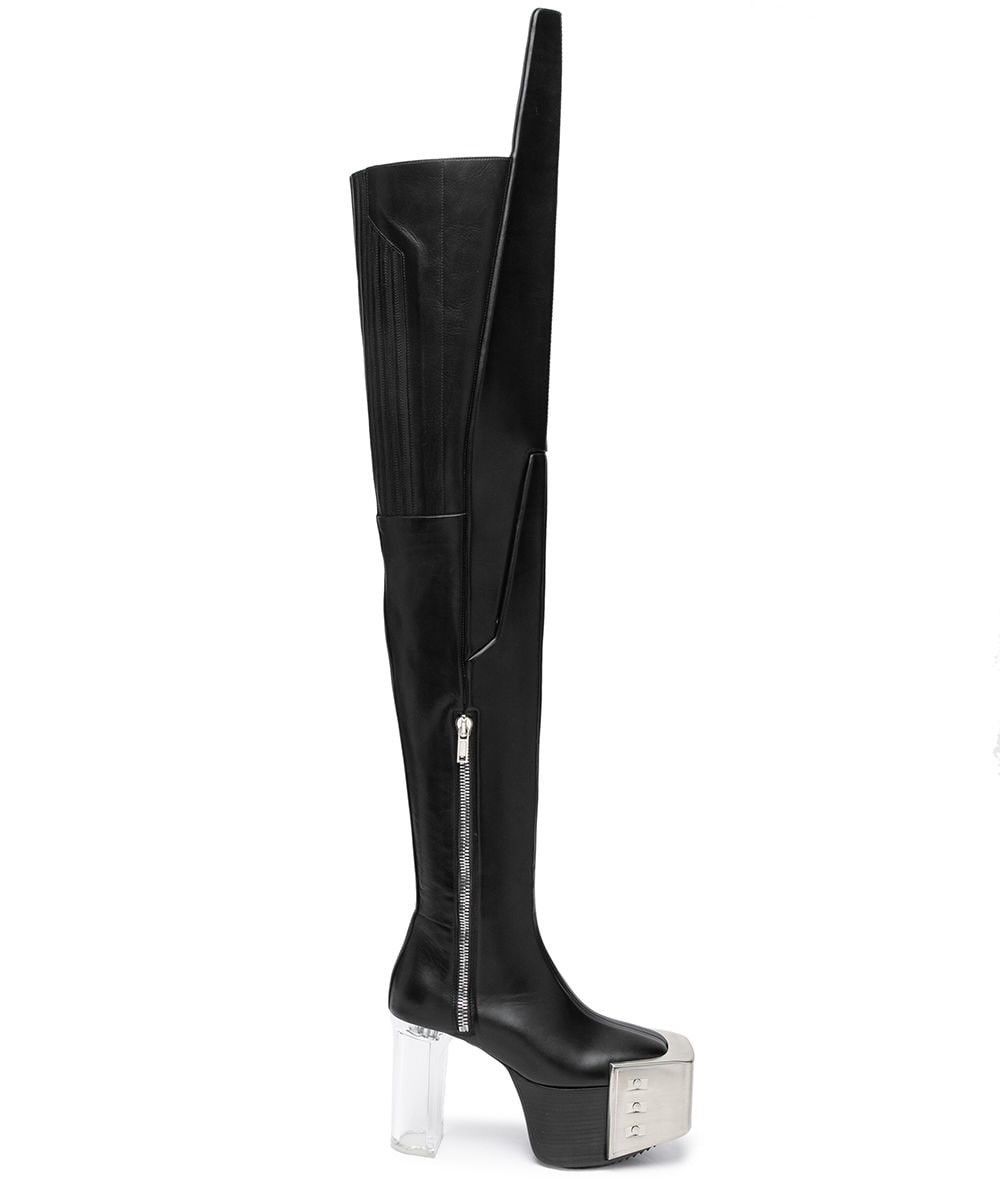 Rick Owens SS21 PHLEGETHON Thigh High Shielded Kiss Boots | Grailed