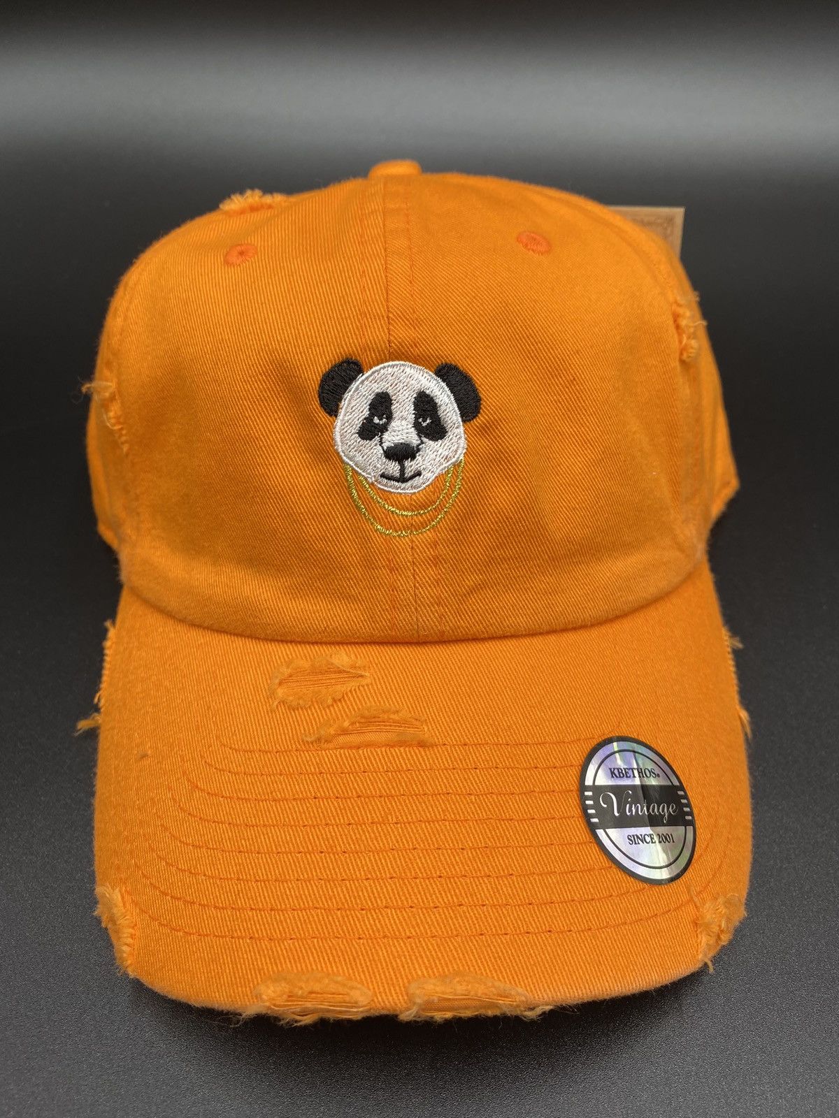 Streetwear × Vintage Panda Drip Orange Adjustable Dad Hat | Grailed