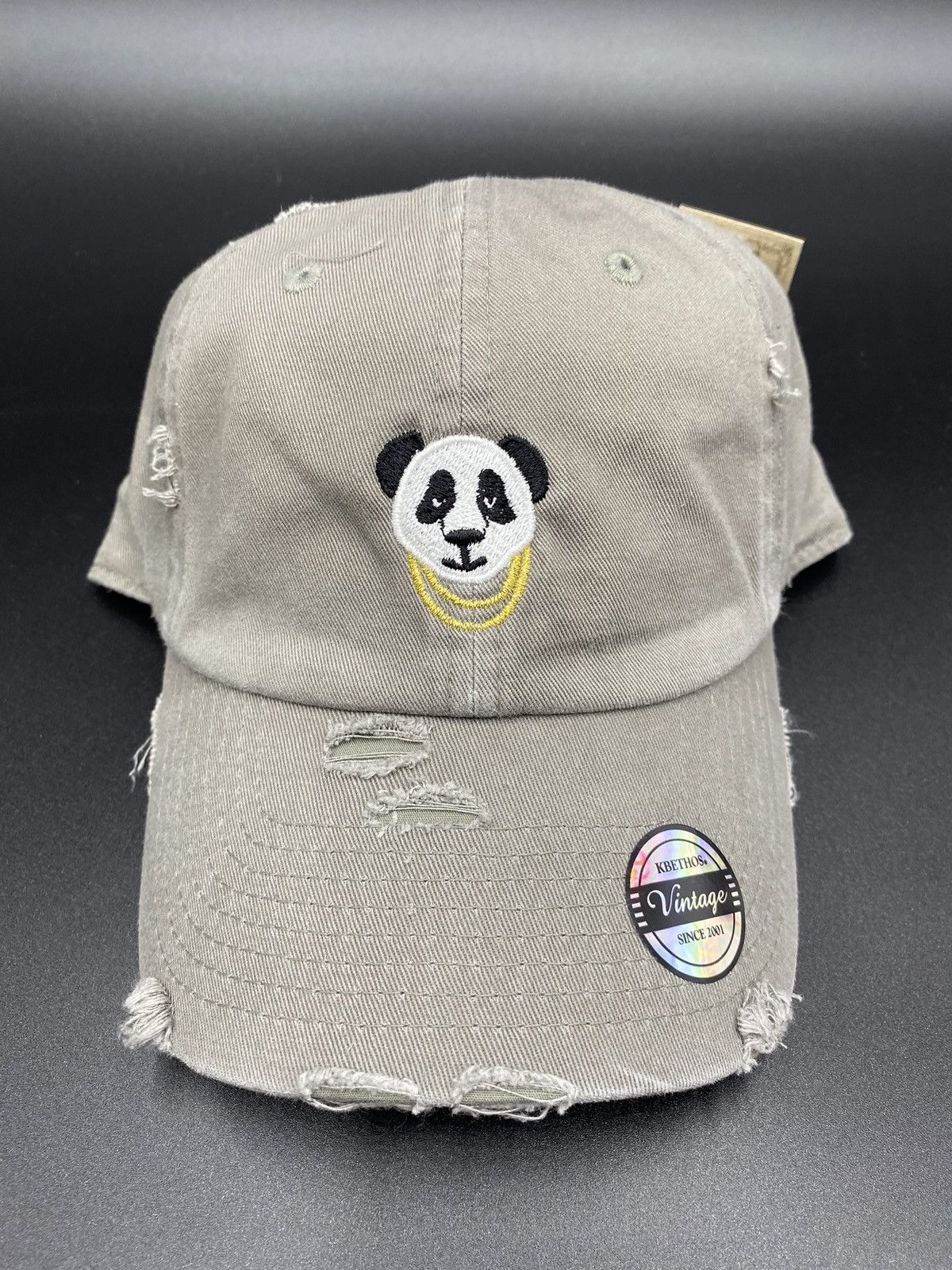 Vintage Panda Drip Grey Adjustable Dad Hat | Grailed
