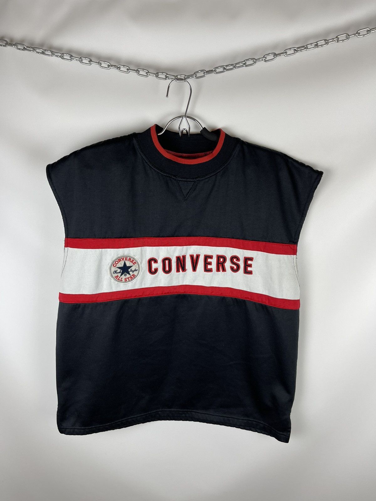 Vintage Converse vintage big logo sleeve less tee shirt | Grailed