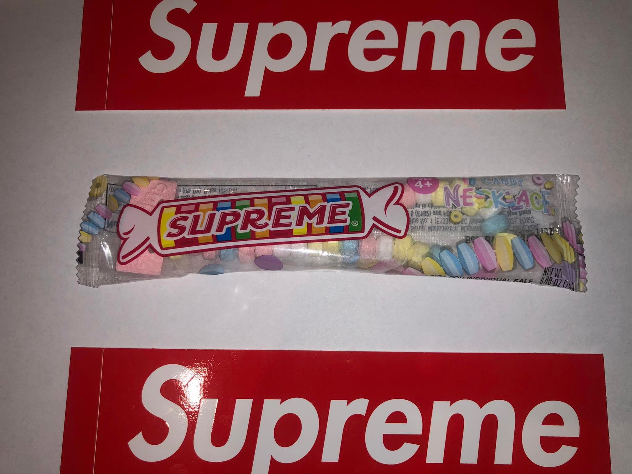 Supreme Supreme x Smarties Candy Necklace+box logo sticker | Grailed