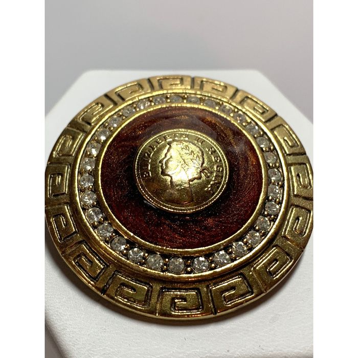 Other GiO Elizabeth Regina Coin Brooch Enamel Rhinestone | Grailed
