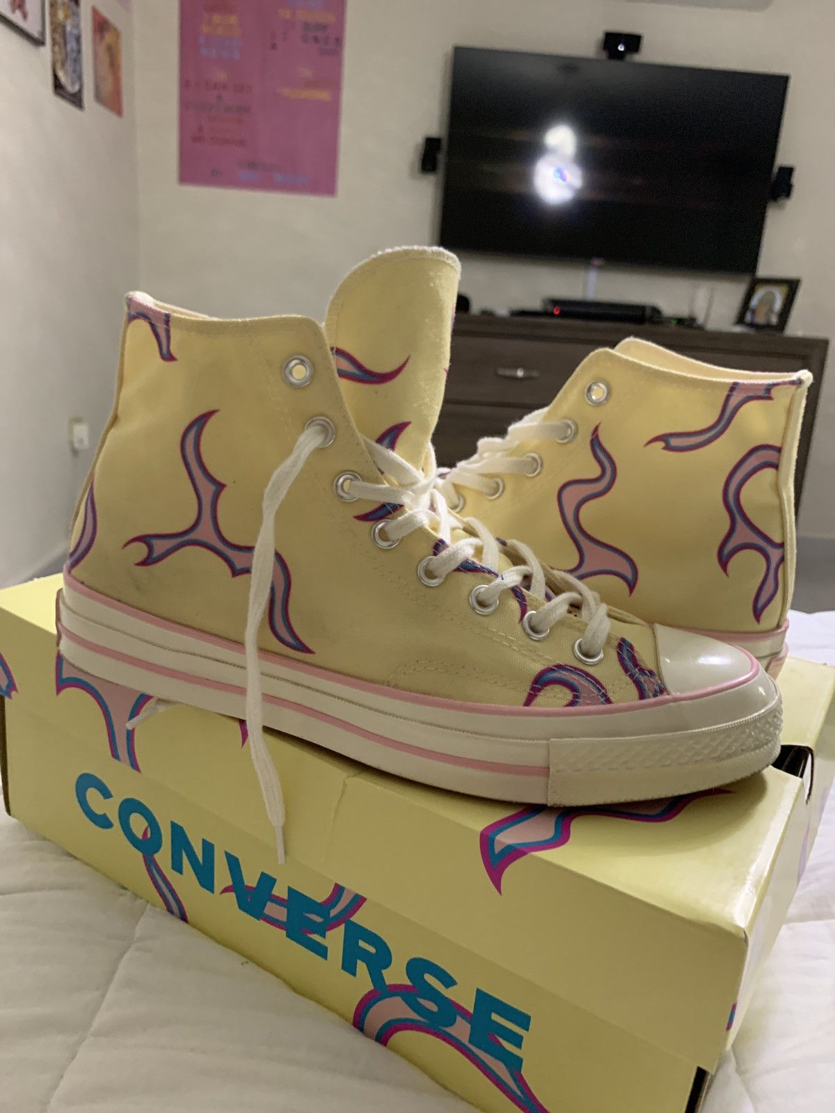 Converse Yellow flame tyler the creator converse | Grailed