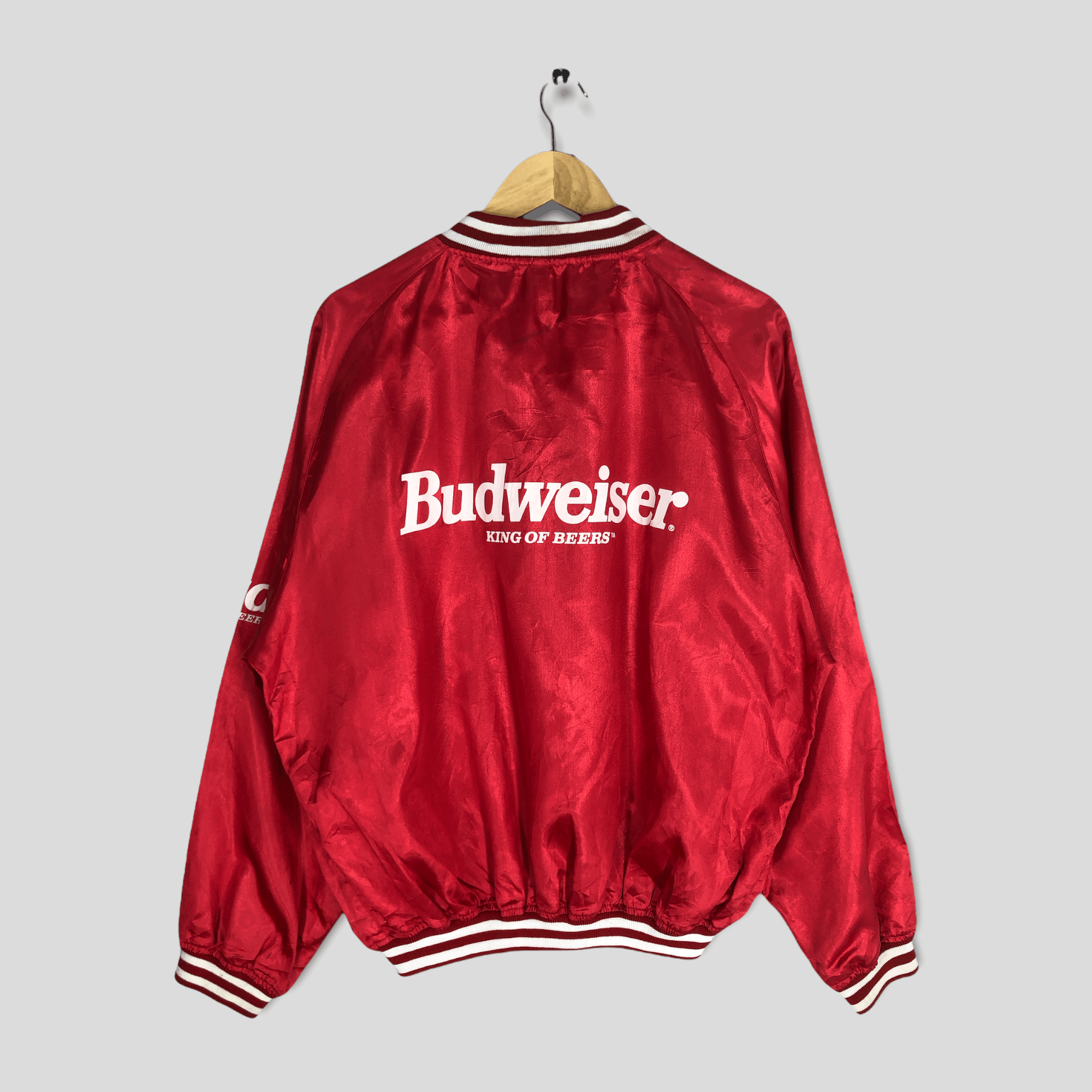 Budweiser × Vintage Vintage Budweiser Varsity Jacket Button Down Jacket ...