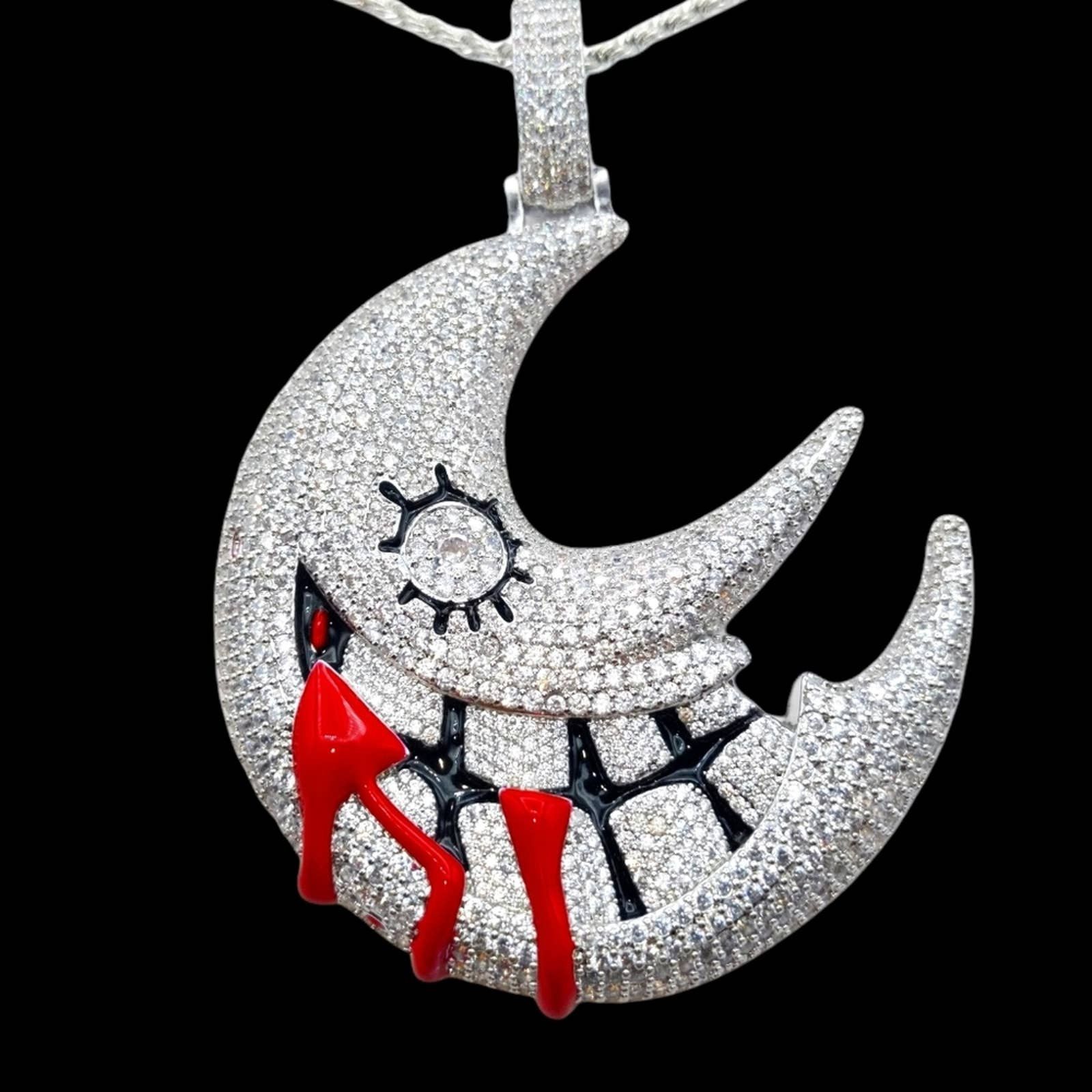Custom White Gold Finish Crescent Bleeding Moon | Grailed