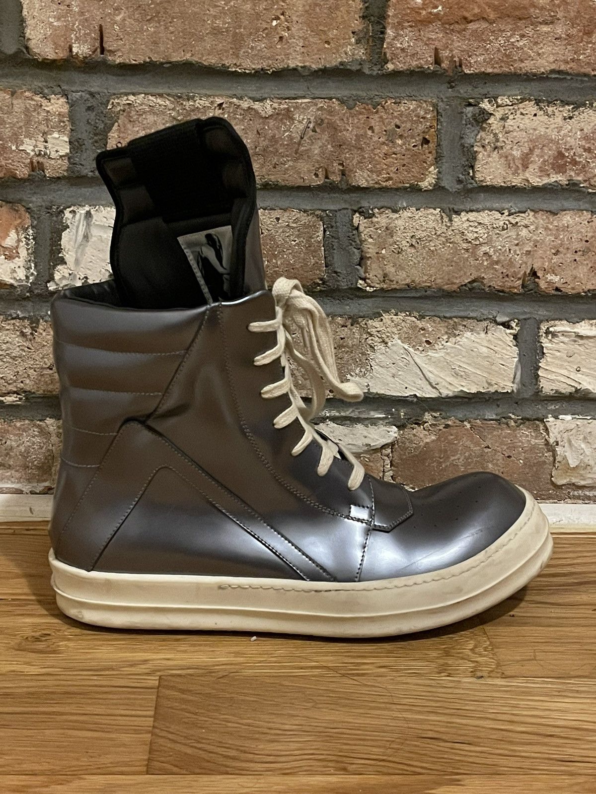 Rick Owens Metallic Geobaskets | Grailed