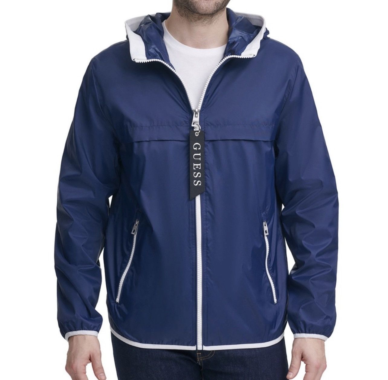 Guess Guess Men’s Hooded Full Zip Windbreaker Jacket NWT | Grailed