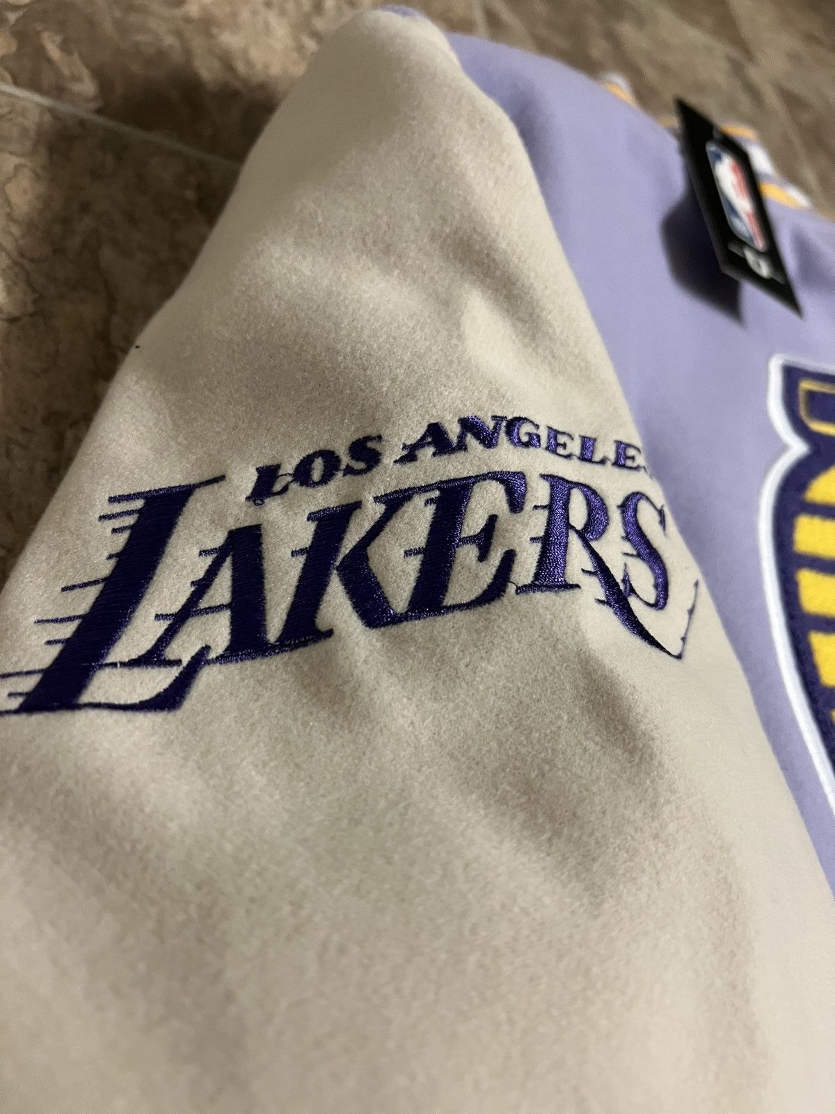 NBA Deadstock Los Angeles Lakers Colorblock Letterman Jacket | Grailed