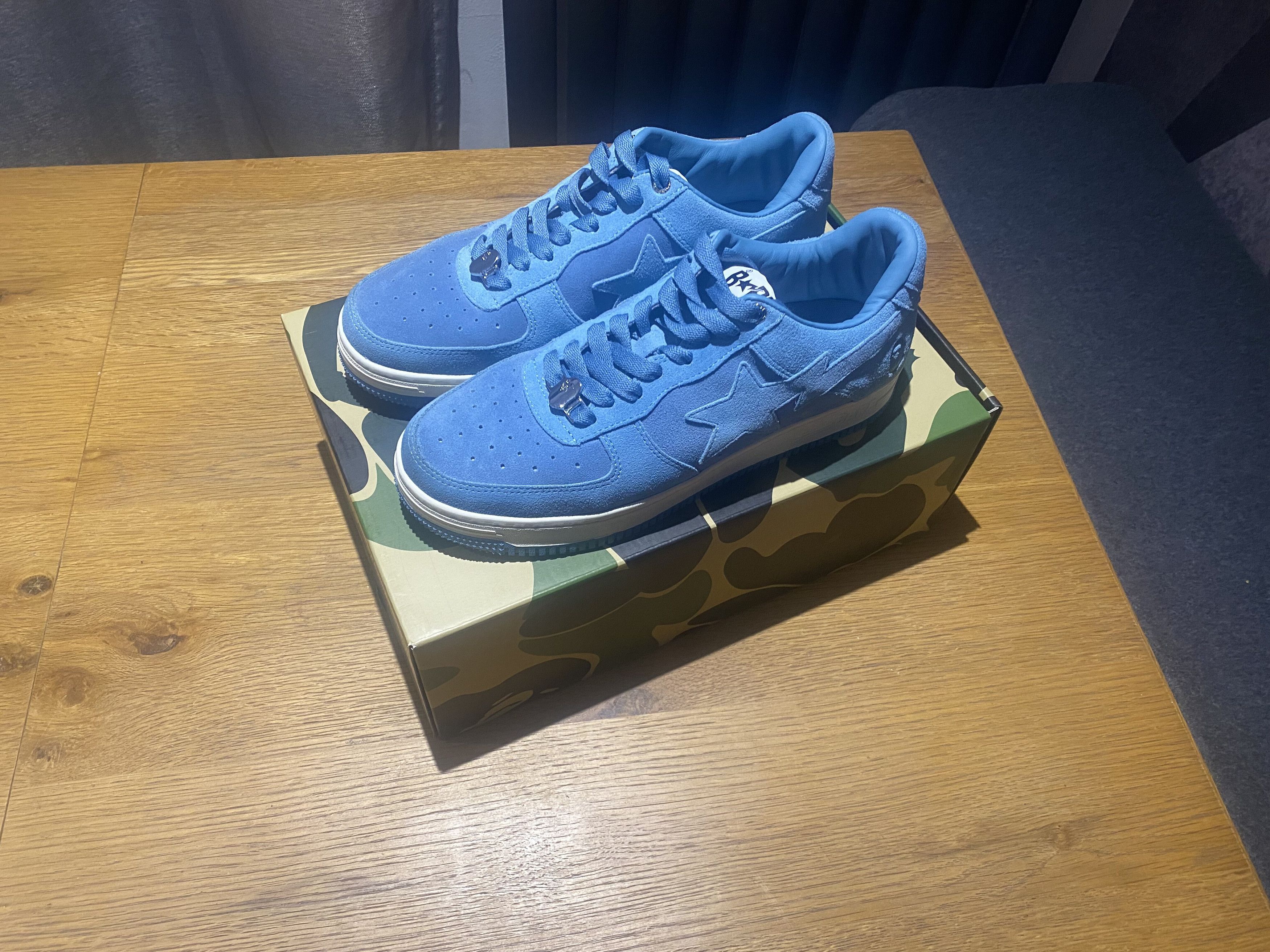Bape Bapesta blue suede | Grailed