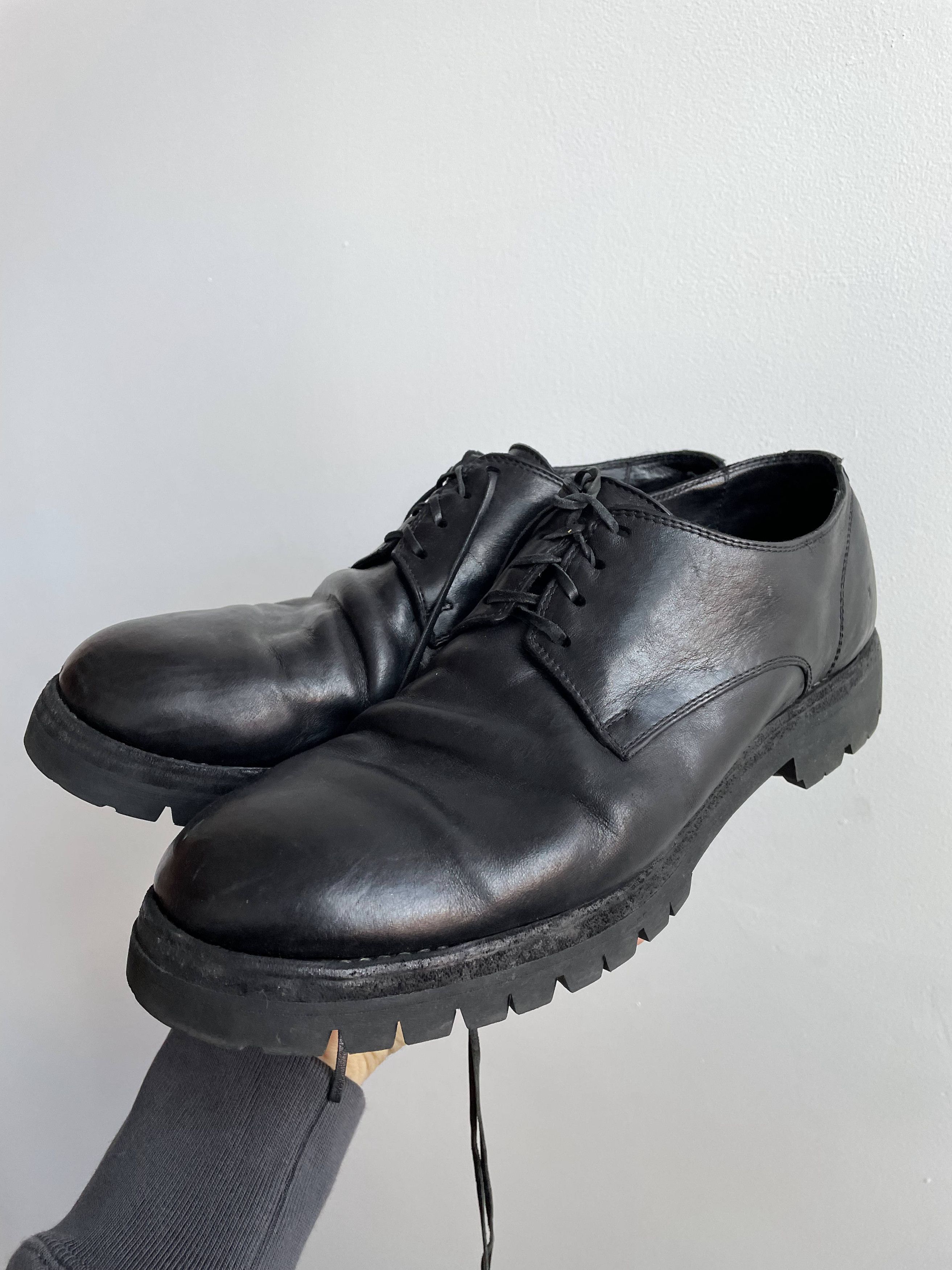 Guidi Guidi 792V Black Vibram Lug Sole Derbies | Grailed