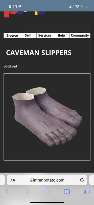 Imran Potato Imran Potato Caveman Slippers ONE SIZE FITS ALL | Grailed