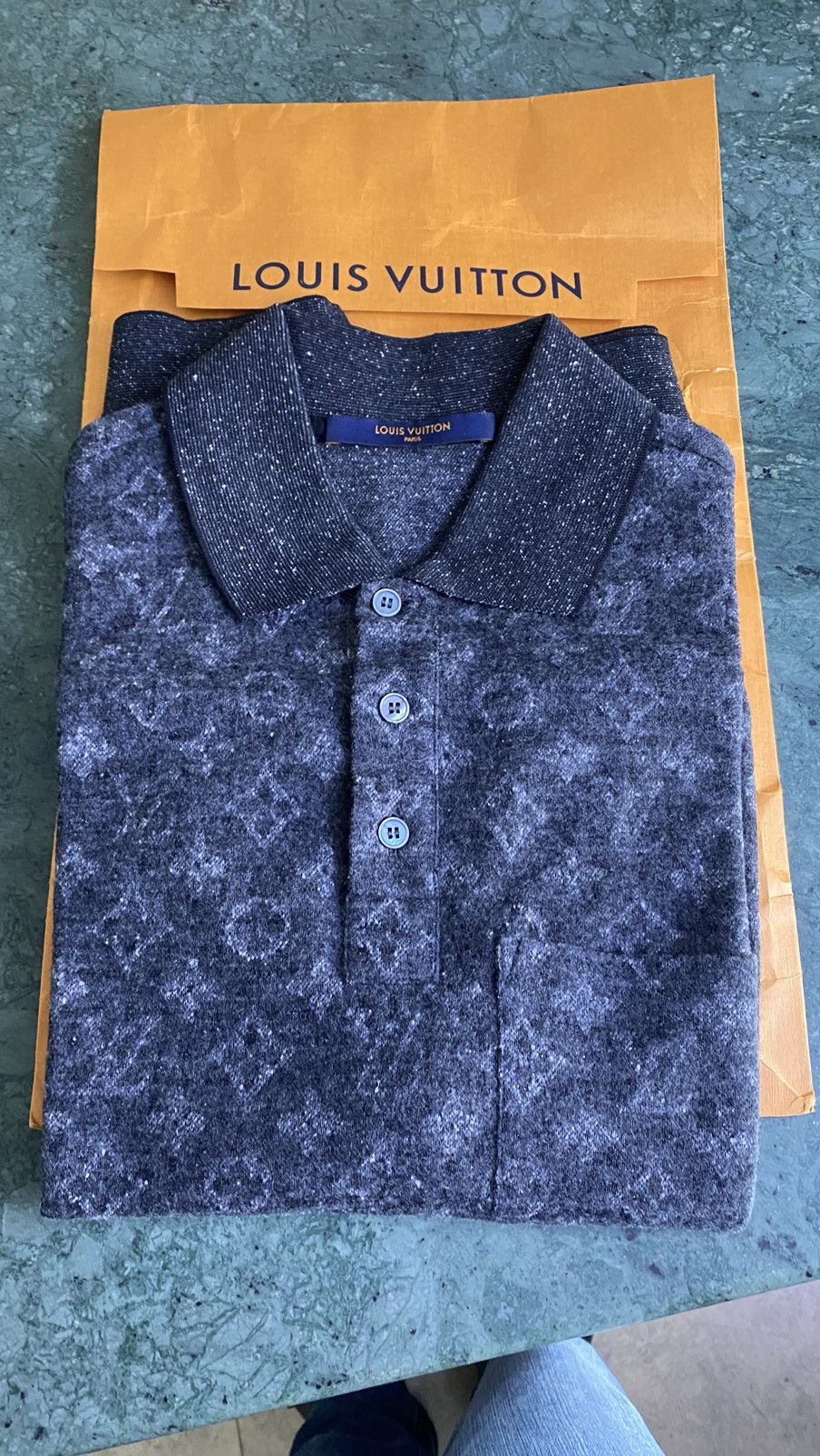 Louis Vuitton Louis vuitton monogram polo grey | Grailed