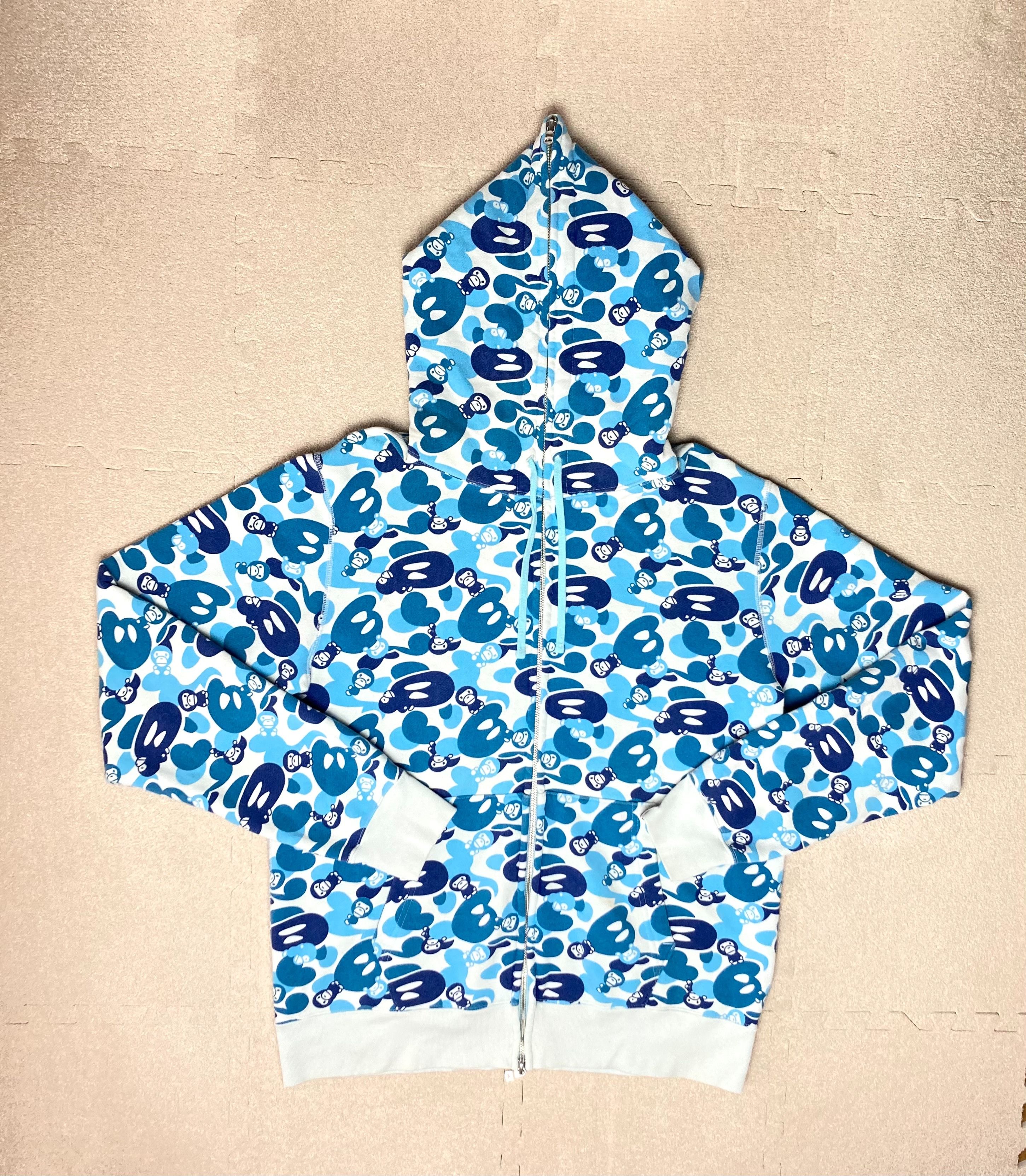 Bape BAPE Blue Baby Milo Camo Full Zip Hoodie Size L | Grailed