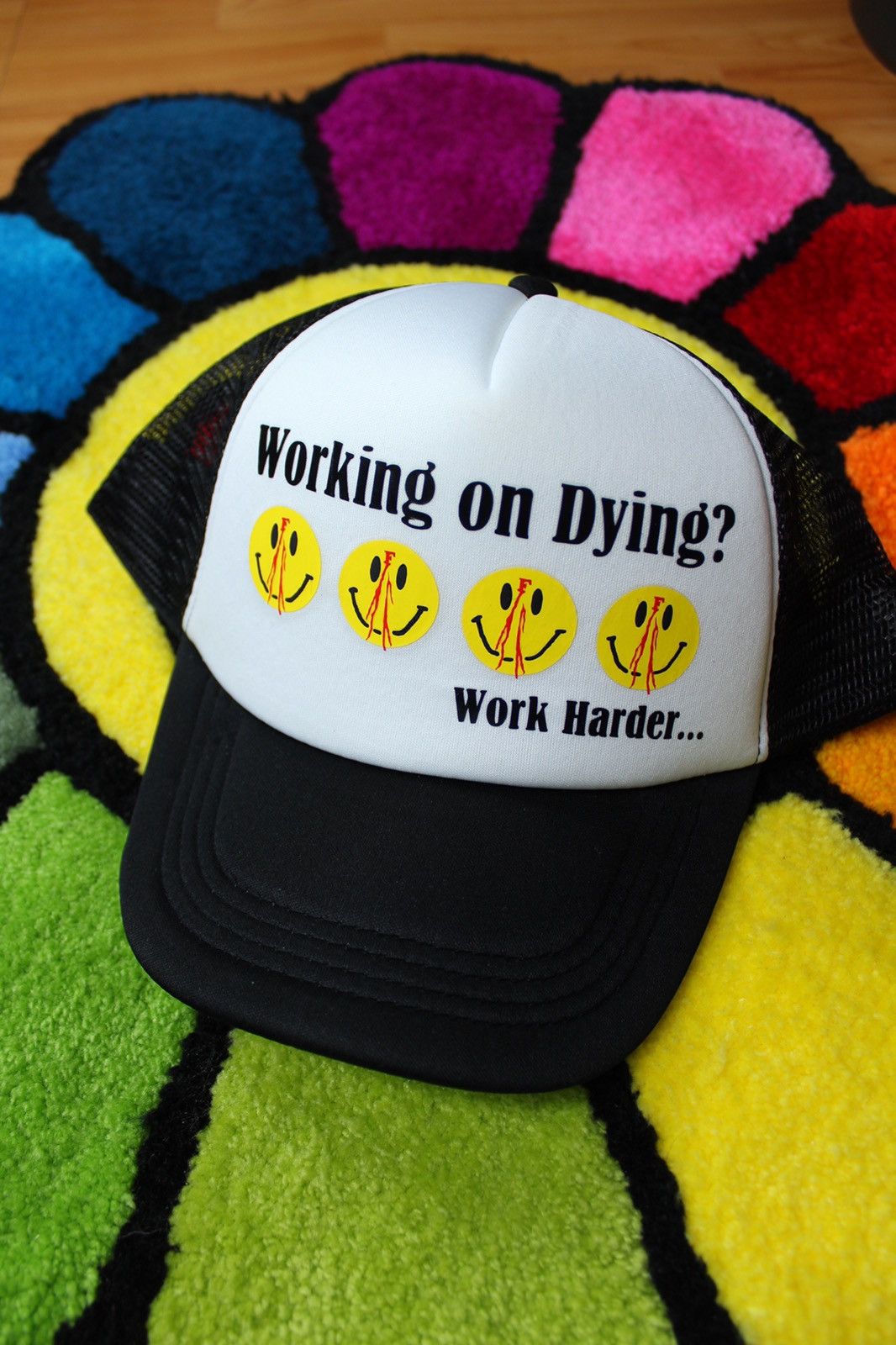 Streetwear × Trucker Hat × Vintage Working on dying Smiley Trucker hat ...