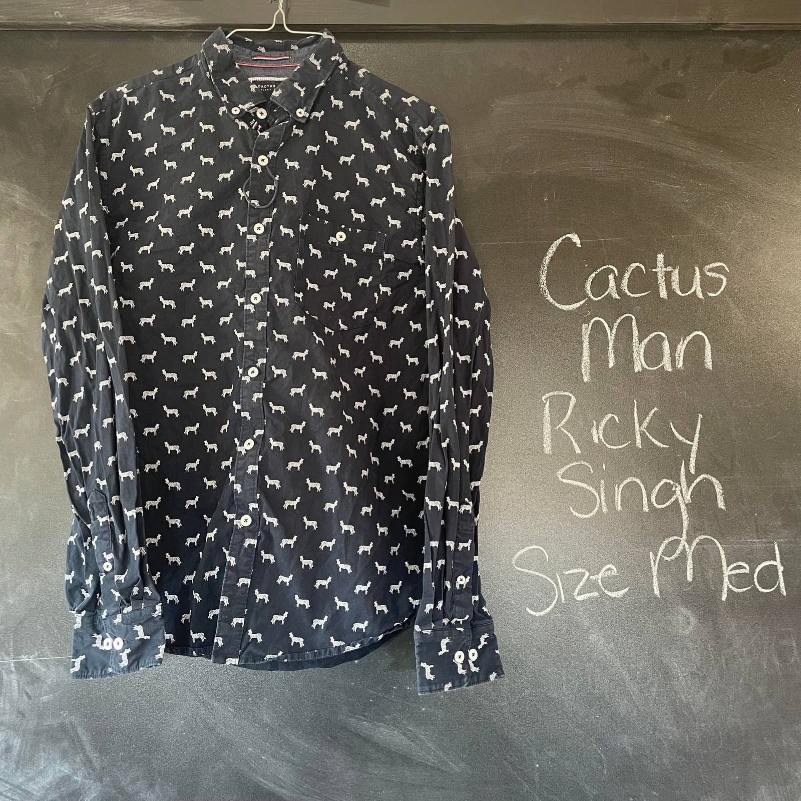 Travis Scott Cactus Man Ricky Singh Slim Fit Mens Medium Navy Zebra ...