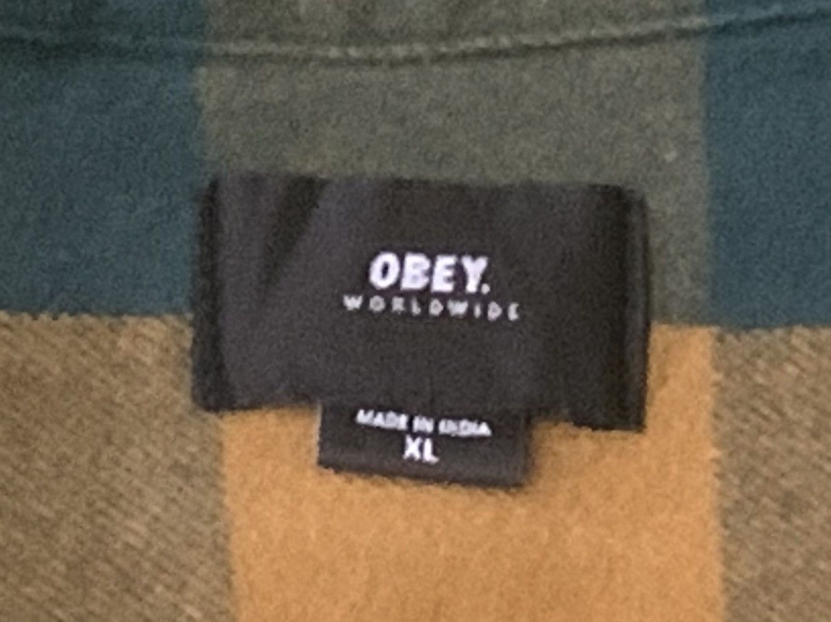 Vintage Obey Heavy Plaid Flannel Shirt Size XL | Grailed