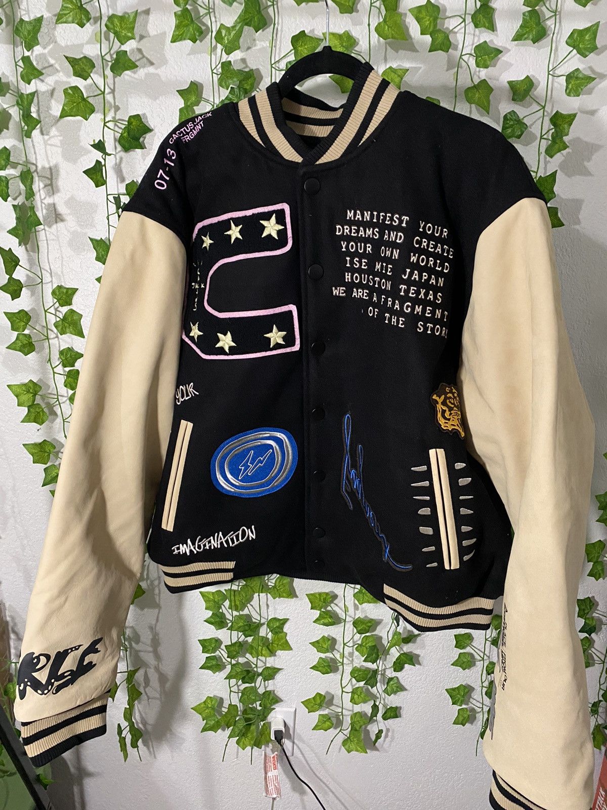 Travis Scott Travis Scott For Fragment Manifest Letterman Jacket | Grailed