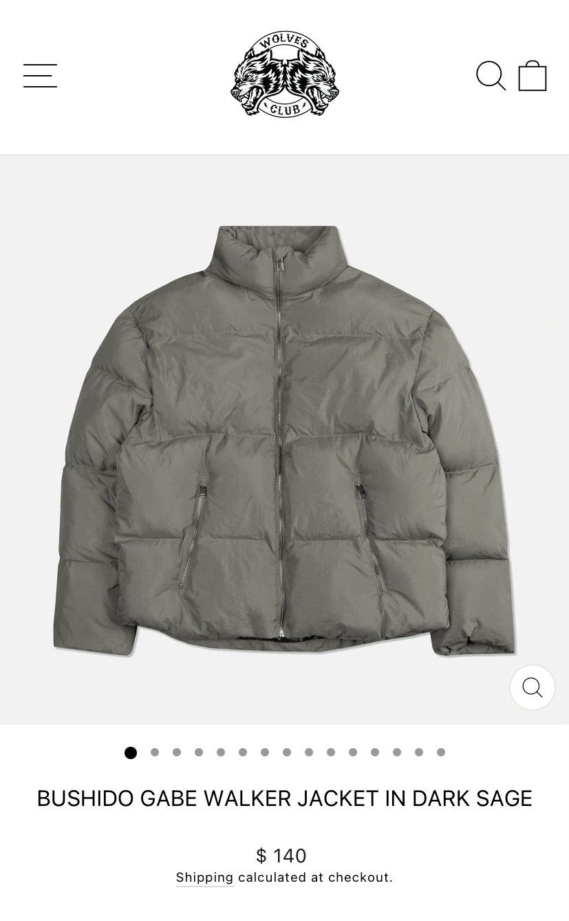 Streetwear DARC SPORT BUSHIDO GABE WALKER JACKET (DARK SAGE PUFFER ...