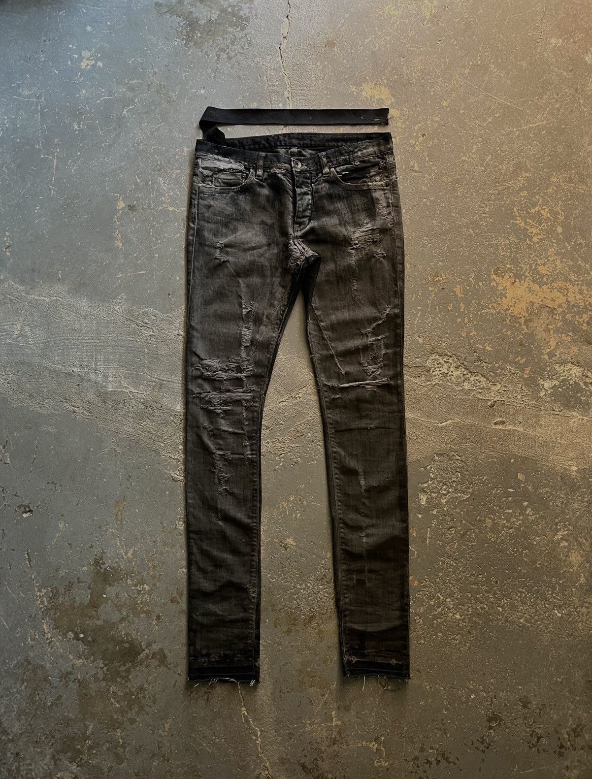 Rick Owens SS09 ‘ Strutter ‘ Coated Distressed Detroit Cut | Grailed
