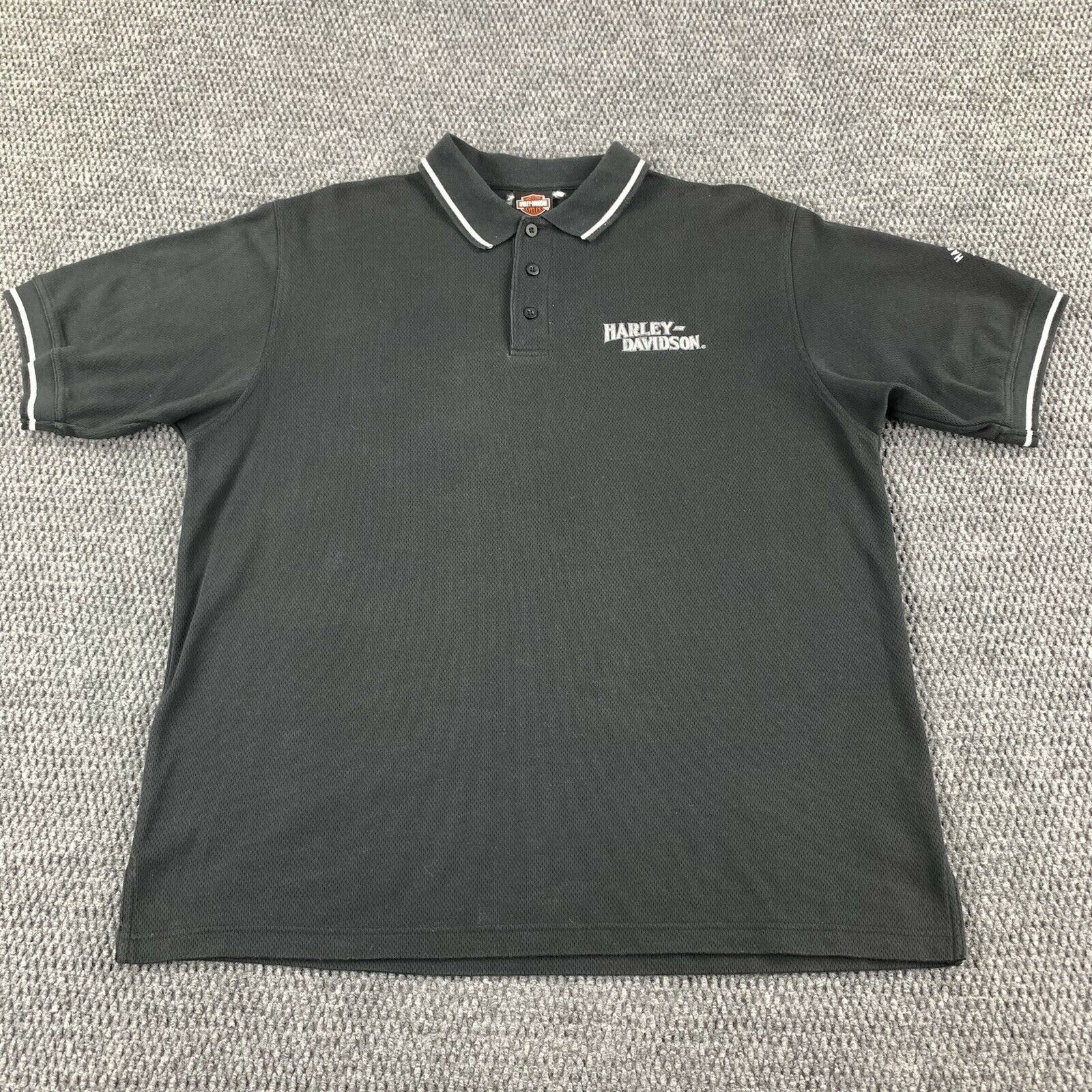 Harley Davidson Harley Davidson Mens Polo Shirt Black XL Palm Beach ...