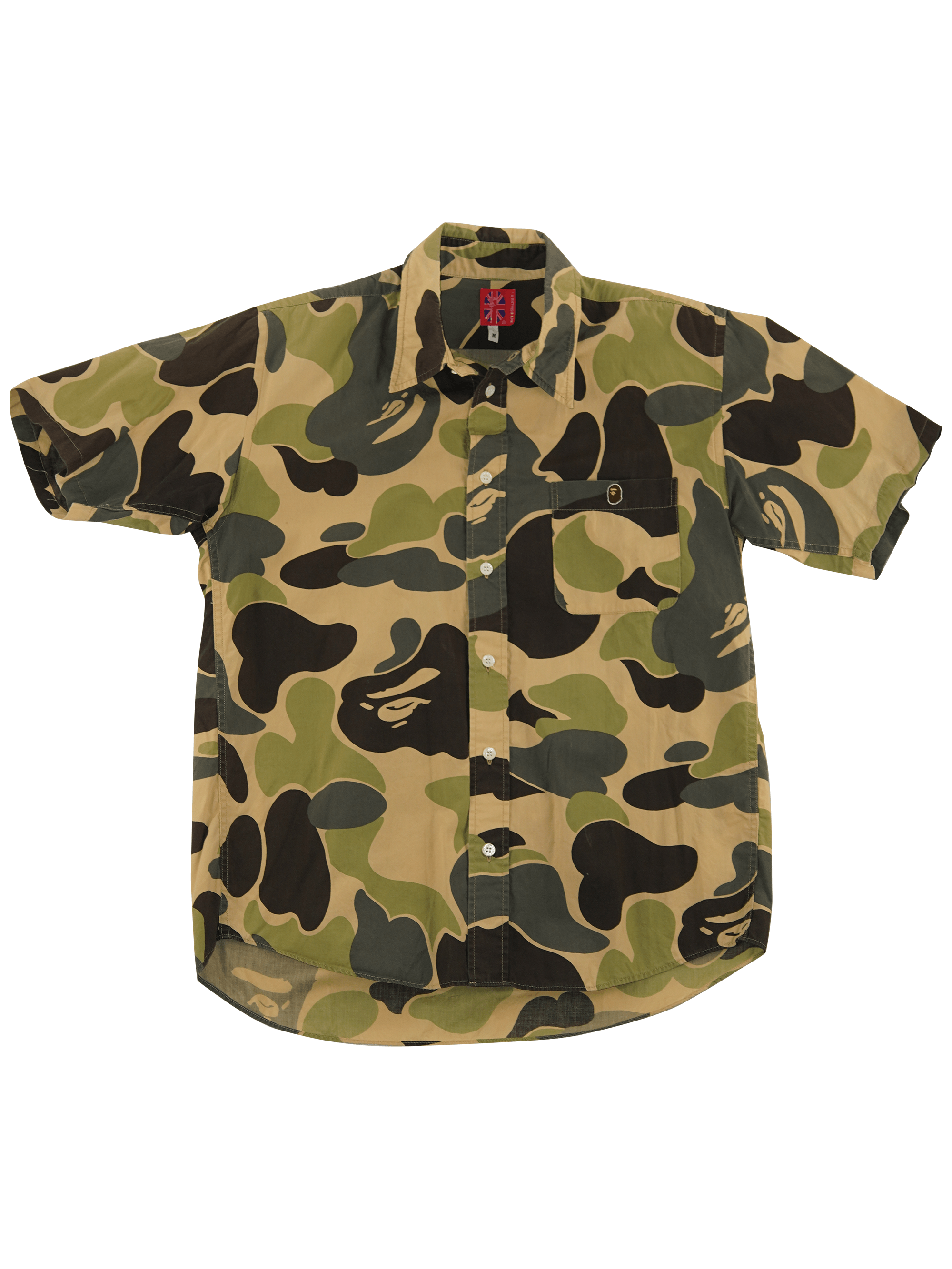Bape Robin Williams ABC Green Big Camo Button Up Shirt | Grailed