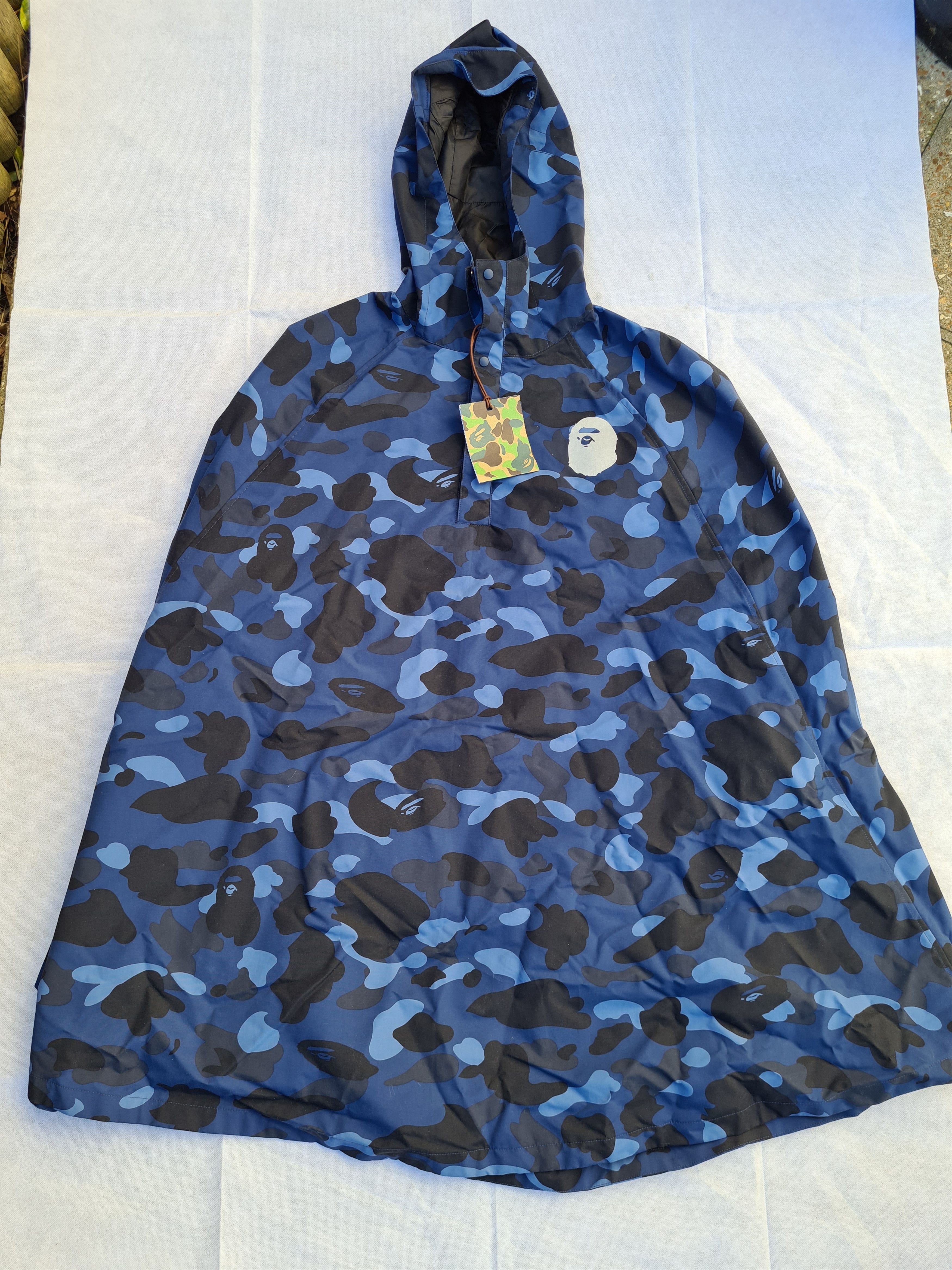 Bape A Bathing Ape Blue Camo Poncho | Grailed