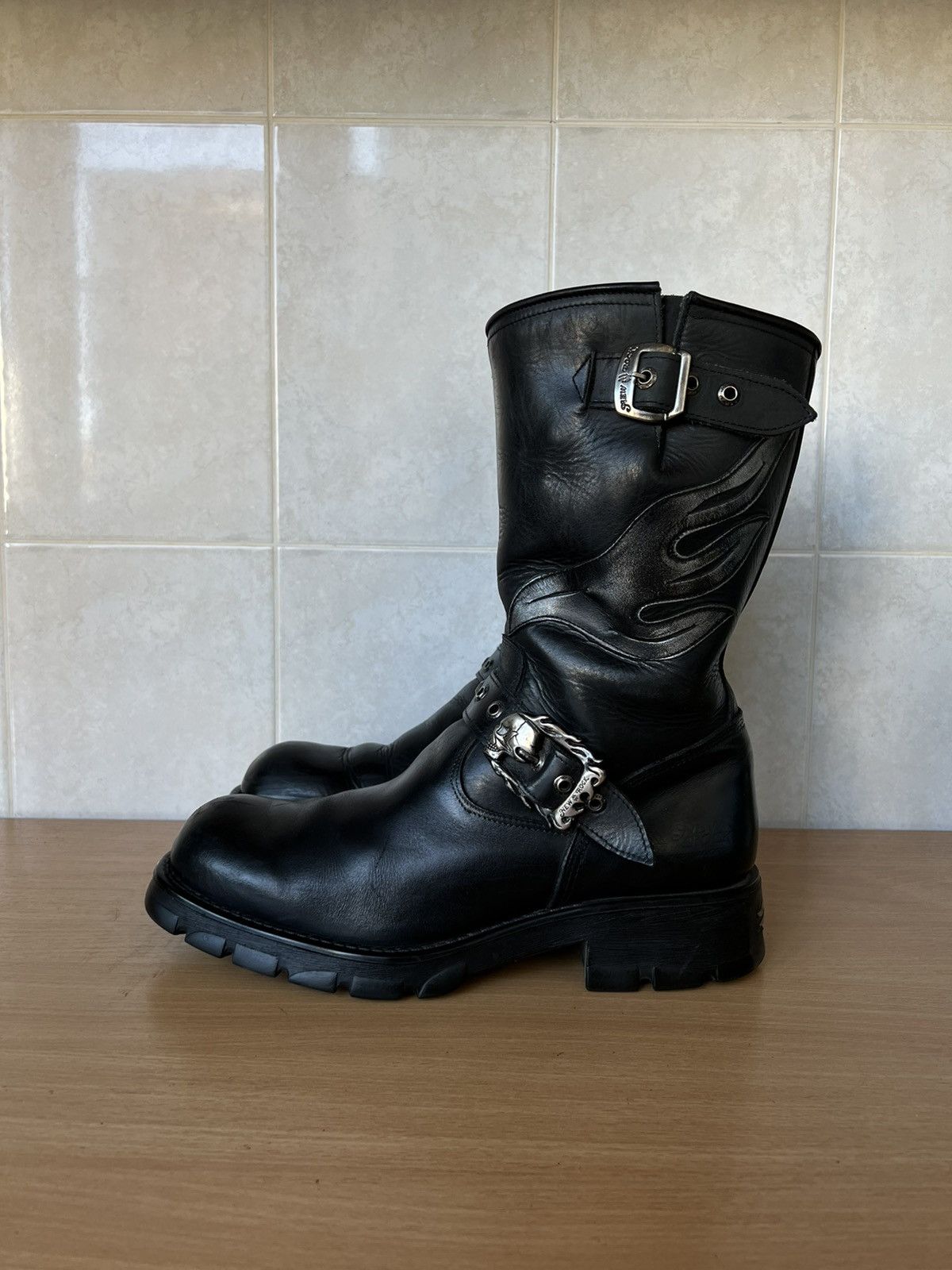 New Rock LEATHER BOOTS | Grailed