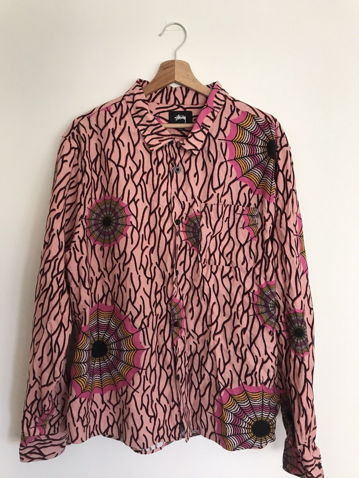 Stussy Stussy Pink Spider Web Shirt | Grailed