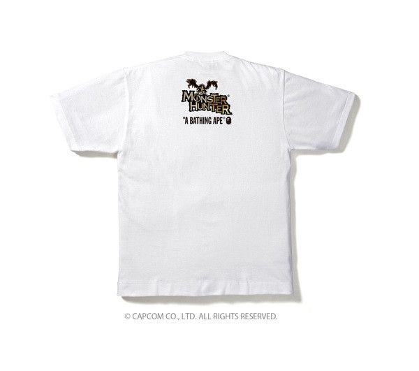 Bape A BATHING APE BAPE CAPCOM MONSTER HUNTER WHITE MEDIUM BRAND NEW ...