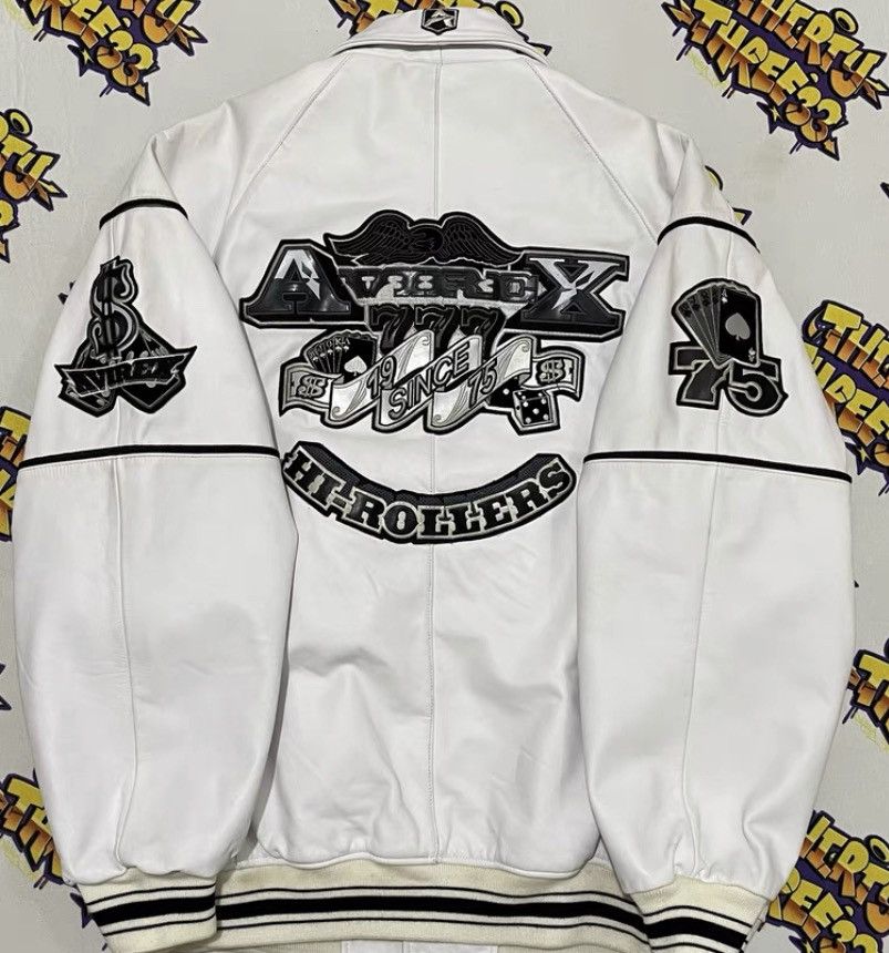 Avirex RARE AVIREX WHITE LEATHER JACKET NICE CONDITION | Grailed
