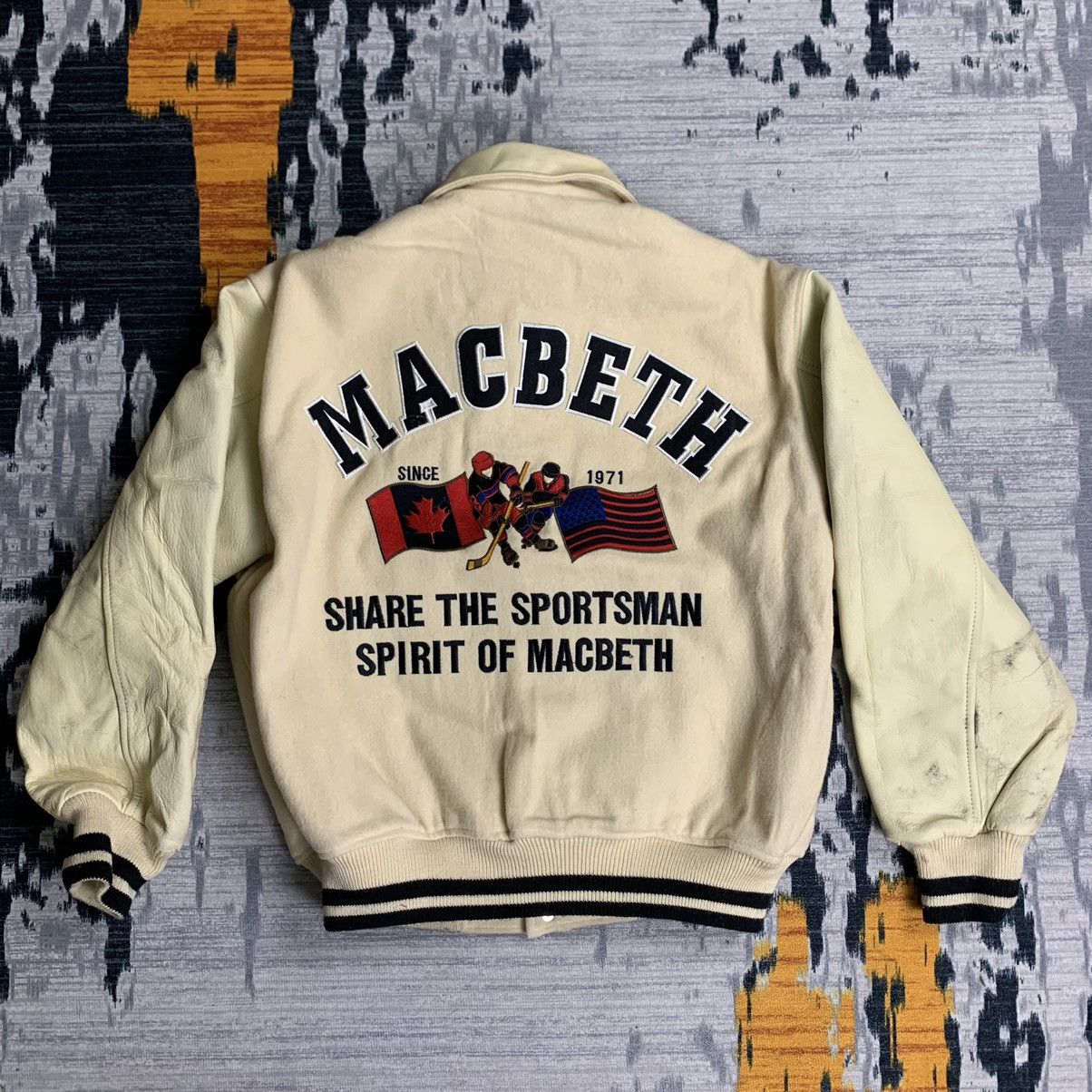 Macbeth × Varsity Jacket × Vintage 🔥NK194🔥Vintage MACBETH art sportsman ...