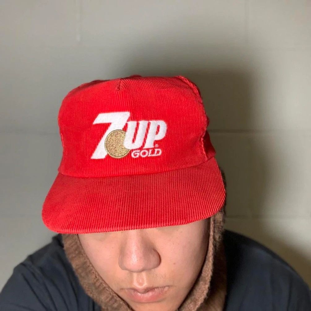 Vintage Vintage 7 Up Gold Red Corduroy Snapback | Grailed